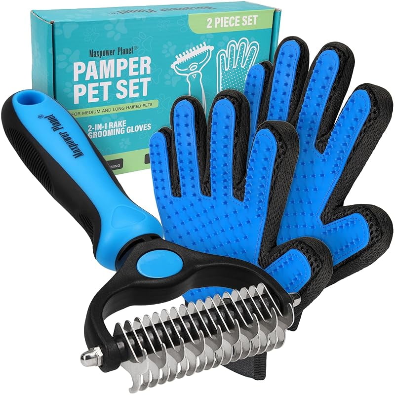 Maxpower Planet Original Pet Grooming Rake - Double-Sided Deshedding ...