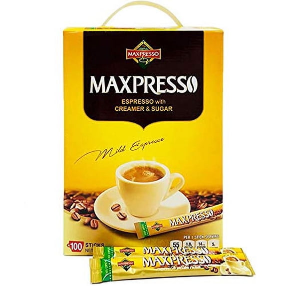 Maxpresso 3-in-1 Korean Instant Coffee, 100 Sticks, Freeze Dried ...