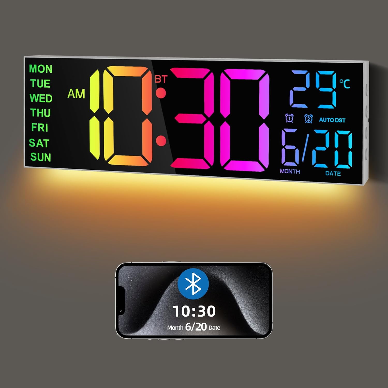 Maxstar Digital Clock for Classroom with Large Numbers - 16 Inch ...