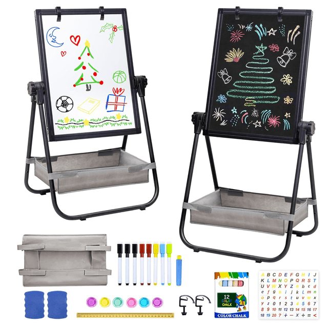 Maxtek Art Easel for Kids, Height Adjustable Kids Easel 24x18 inch ...