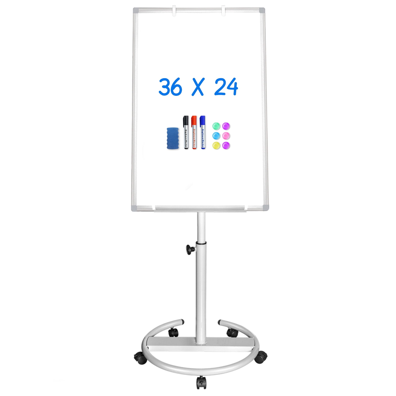 "Maxtek 36"" x 24"" Mobile Whiteboard - Magnetic Dry Erase Easel for ...