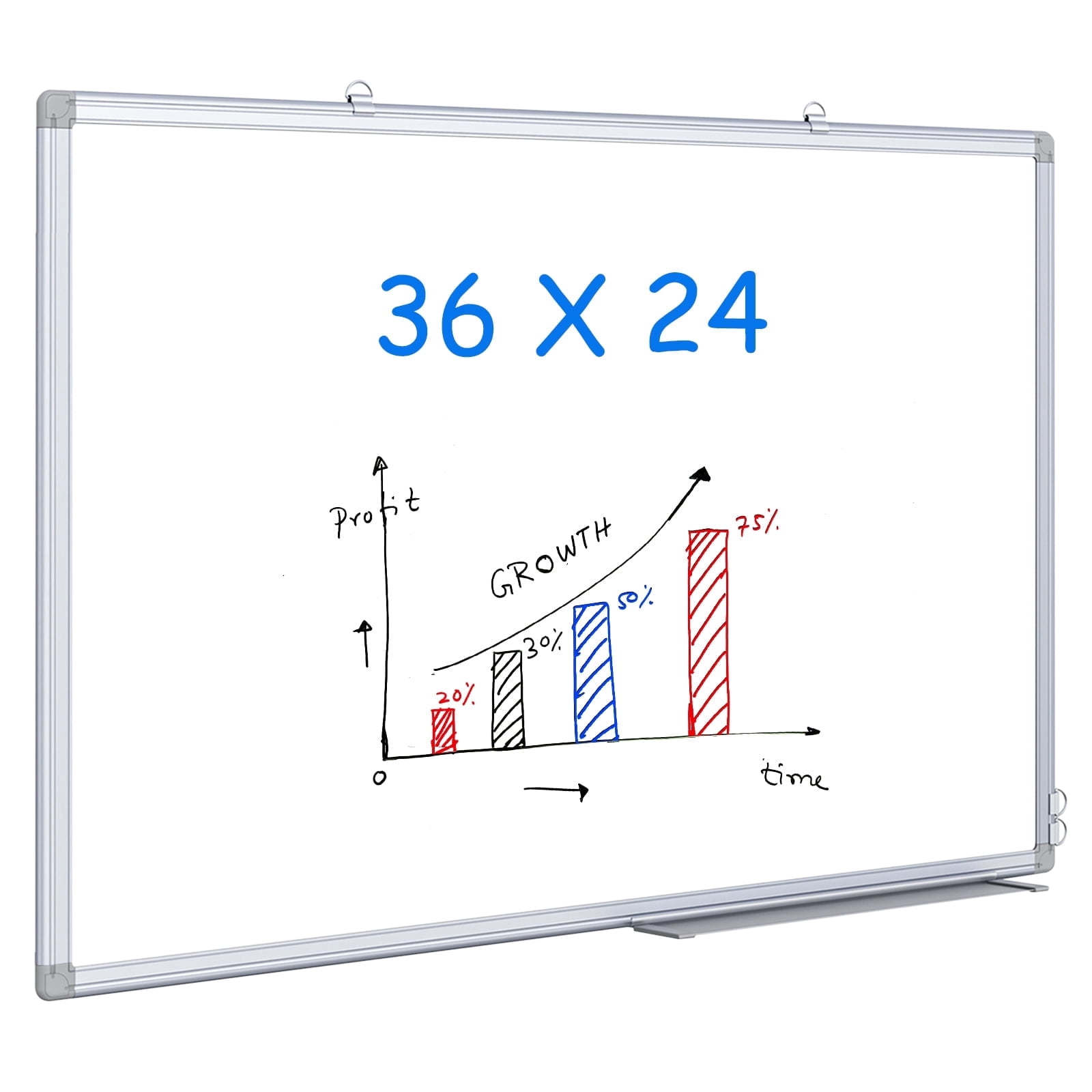 Maxtek 36x24 Magnetic Dry Erase Board, Wall Hanging Whiteboard with Pen ...