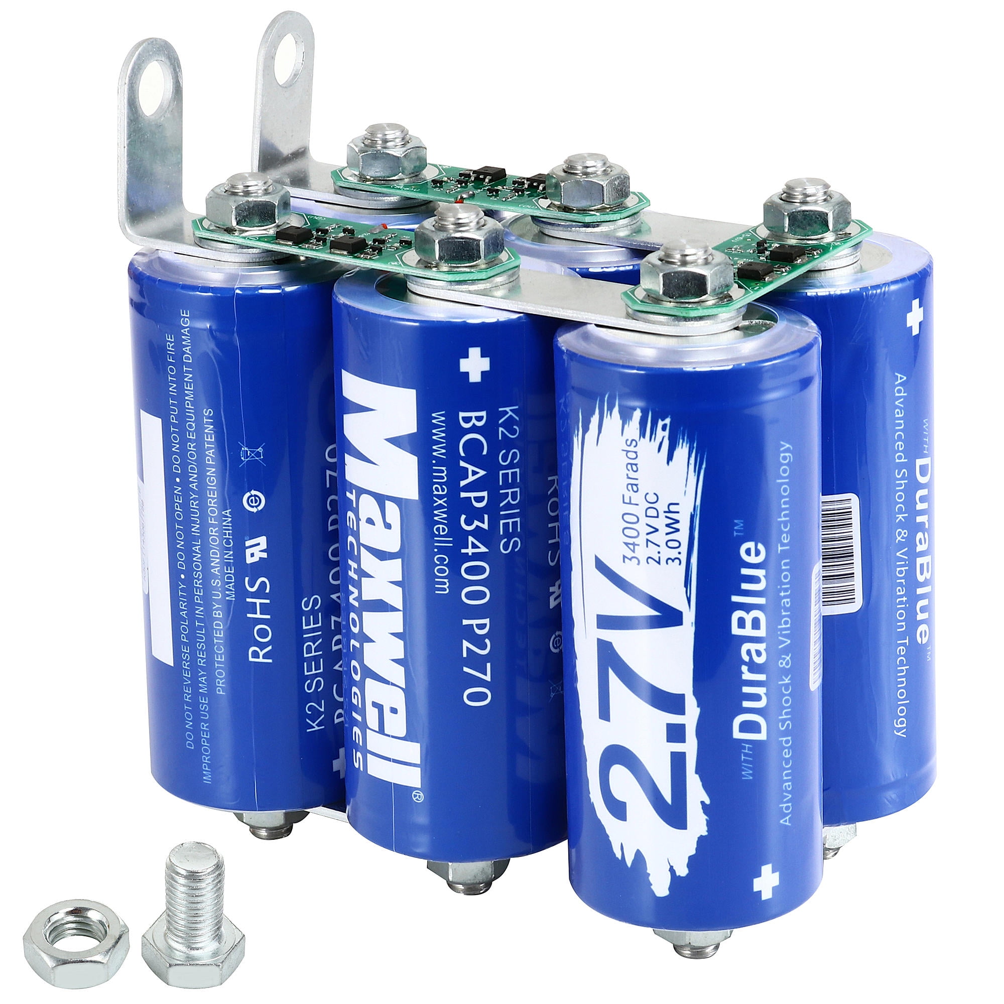 Maxwell Durablue 16V 567F Super Capacitor Battery 6pcs 2.7V 3400Farads ...