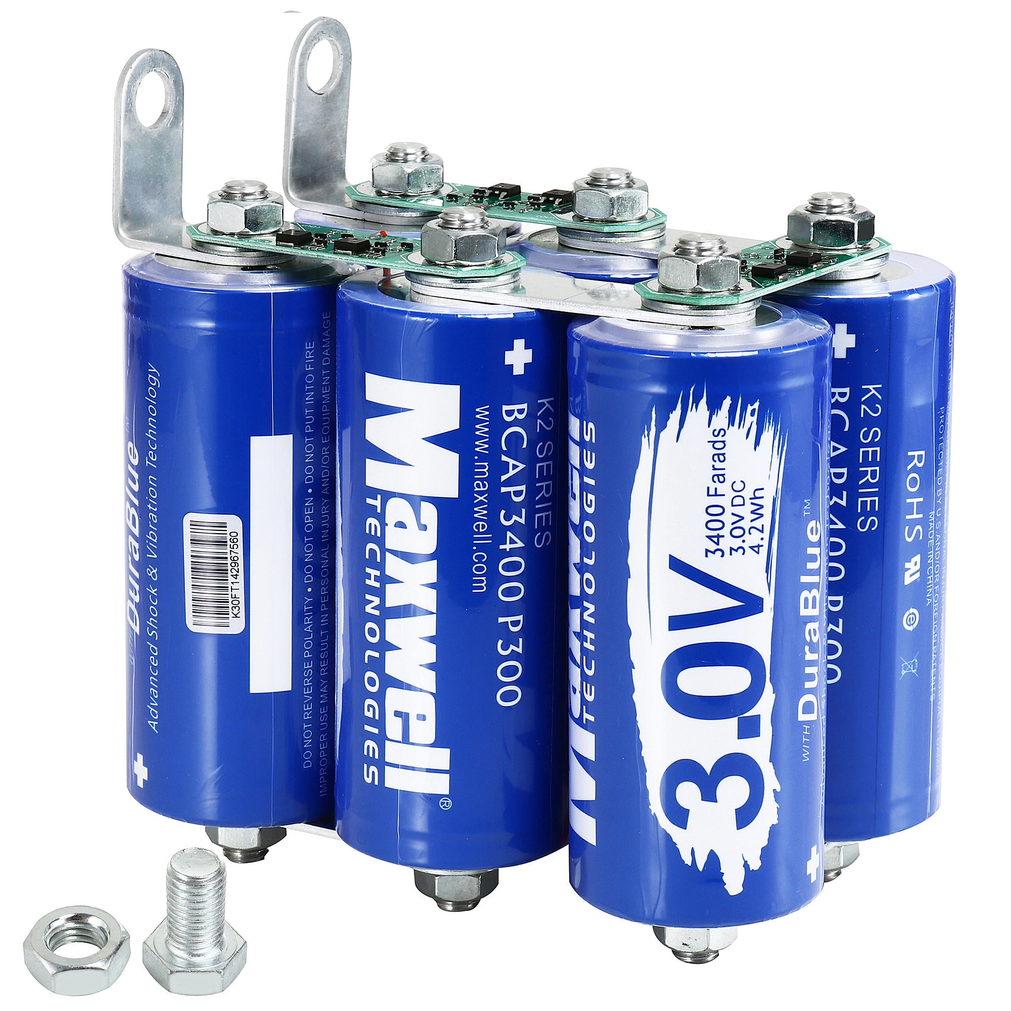 Maxwell Durablue 18V 567F Super Capacitor Battery 6pcs 3.0V 3400Farads ...