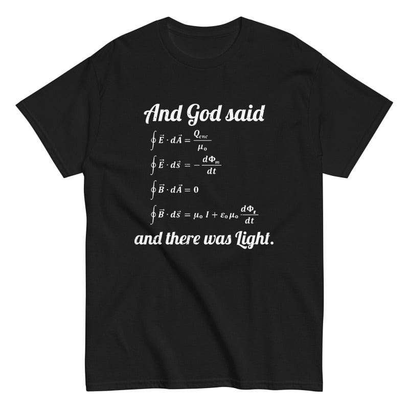 Maxwell Equations T-Shirt | Physicist Light Electrical Science Gift for ...