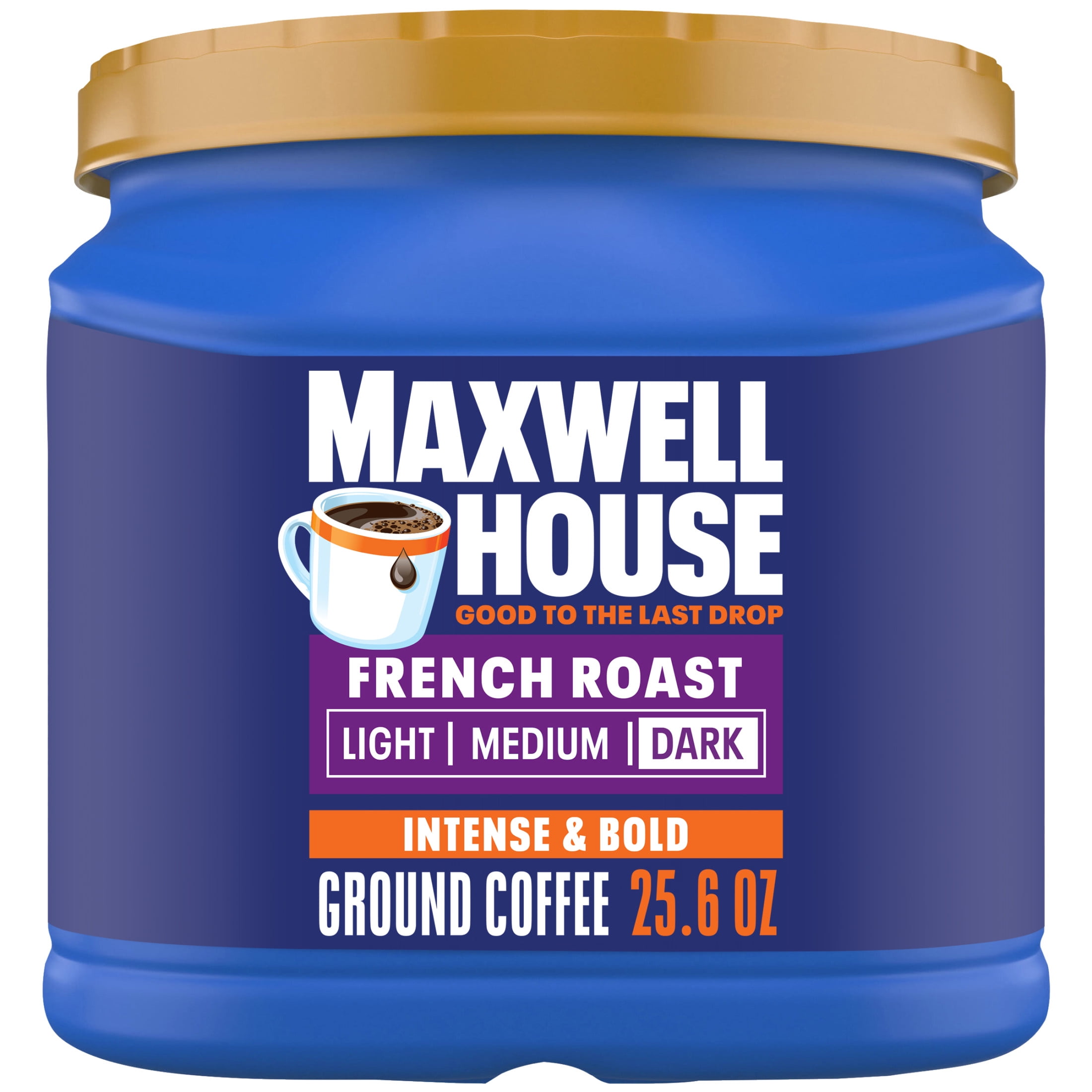 Maxwell House Dark French Roast Ground Coffee 25.6 oz Canister Bold ...