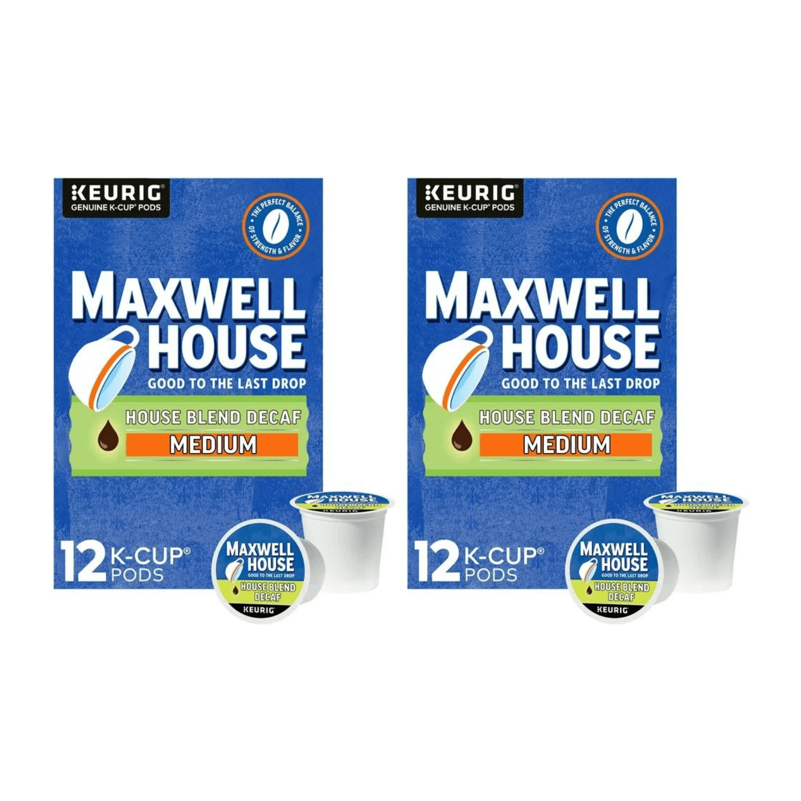Maxwell House Decaf House Blend Ground Coffee K-Cup Pods, 12 Ct Box ...
