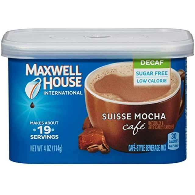 Maxwell House Decaf Suisse Mocha Instant Coffee International Cafe (4Oz ...