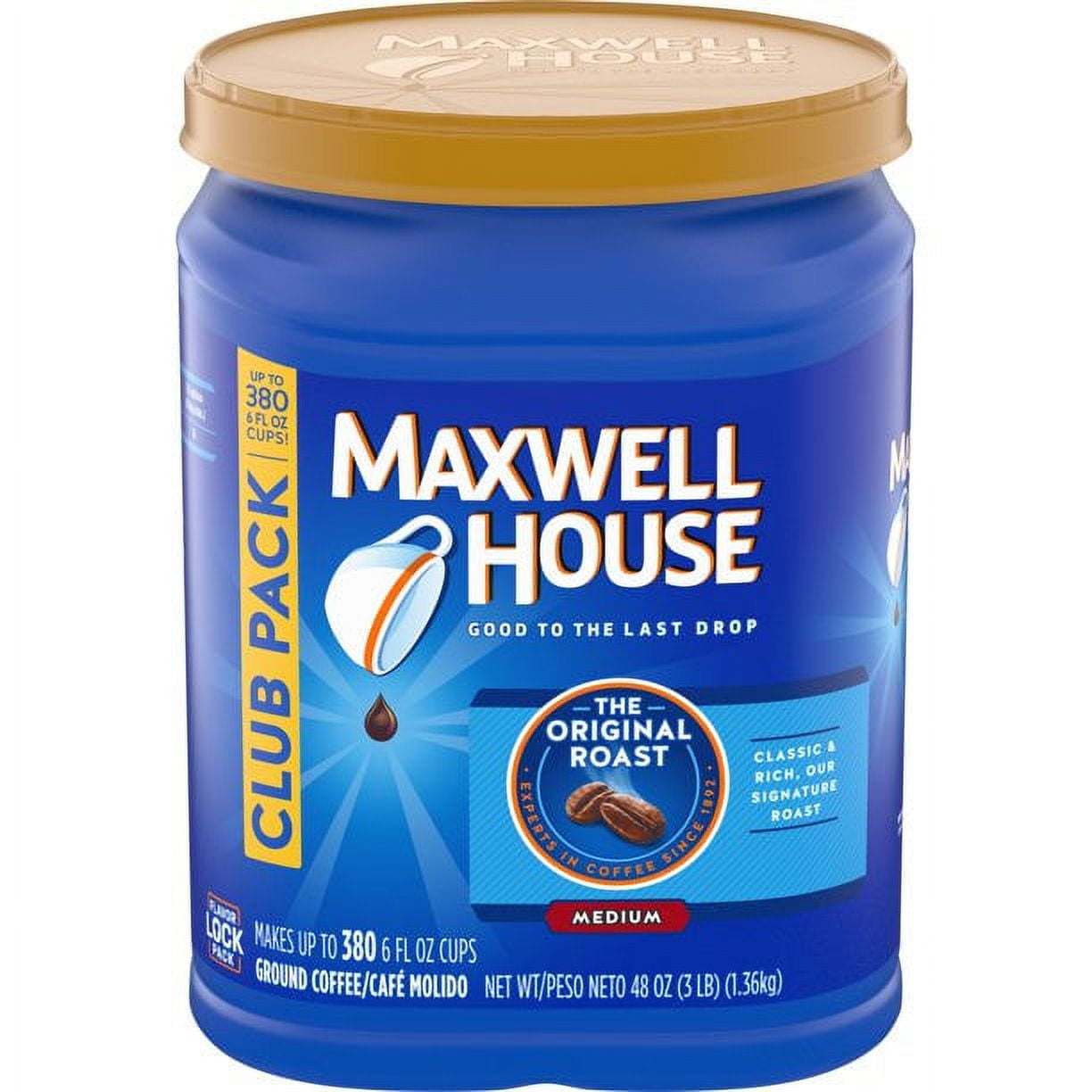 Maxwell House Medium Roast Ground Coffee, Original Blend (48 oz ...