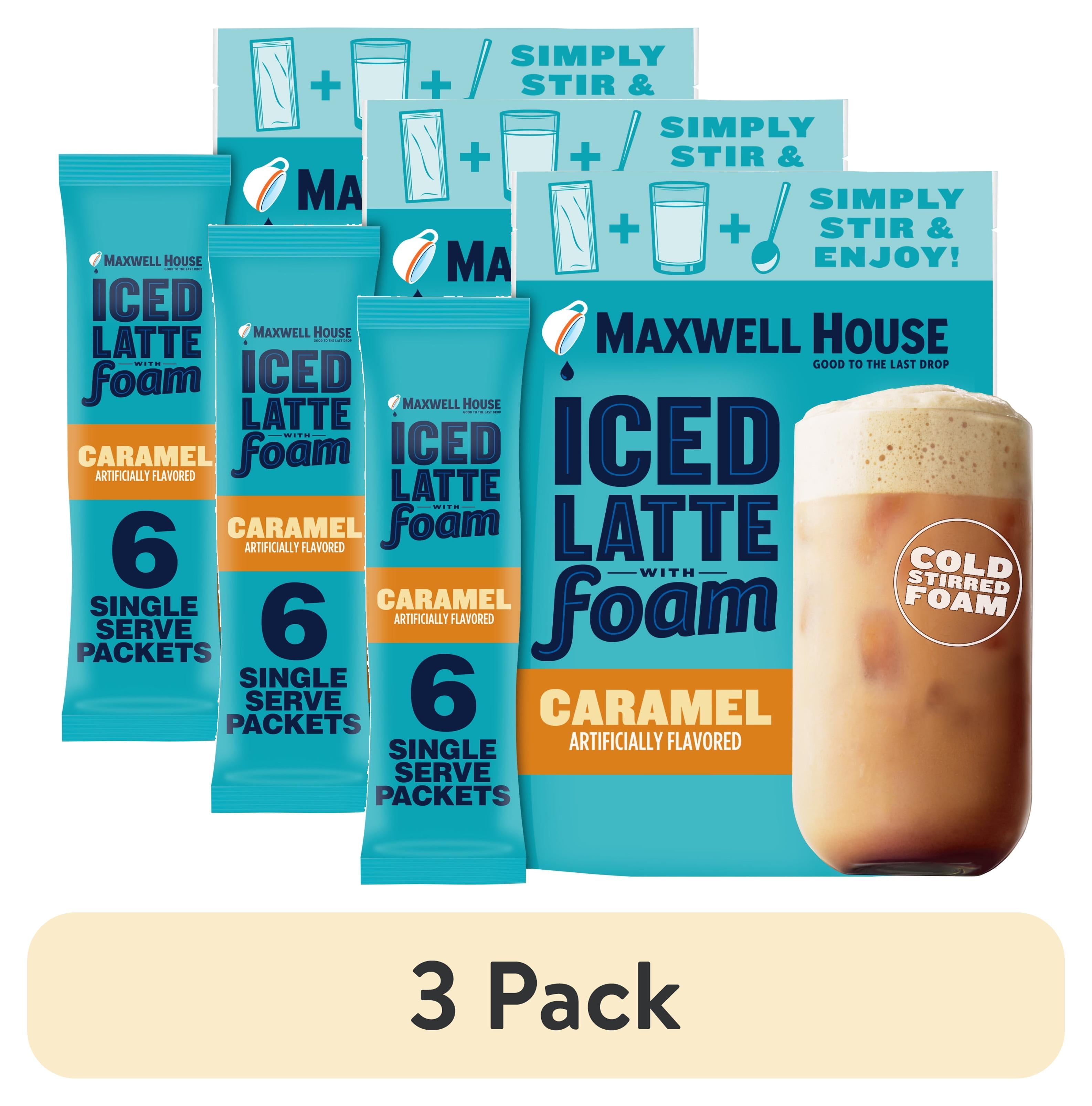 (3 pack) Maxwell House Iced Caramel Latte with Foam Instant Coffee ...