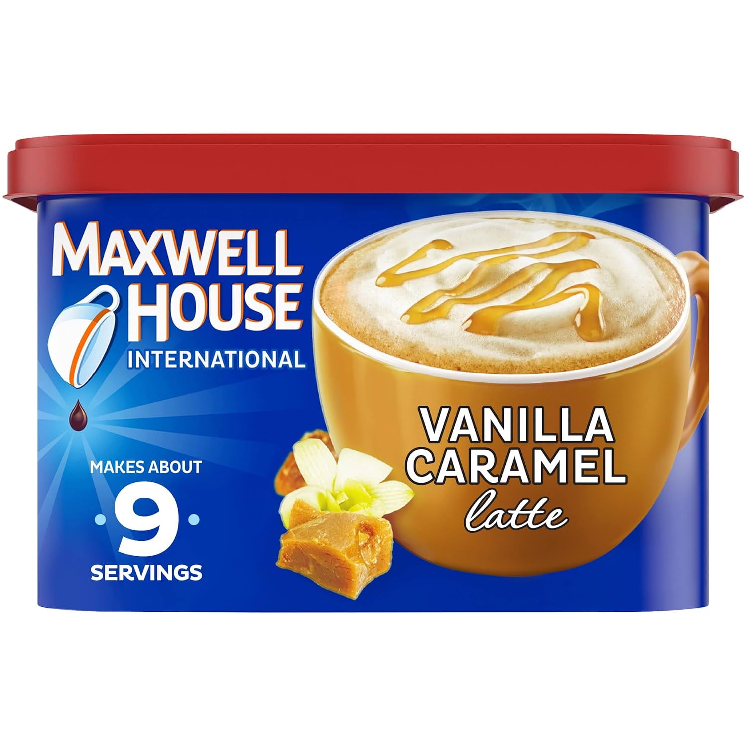 Maxwell House International Vanilla Caramel Latte Café-Style Instant Coffee Beverage Mix, 8.7 oz ...
