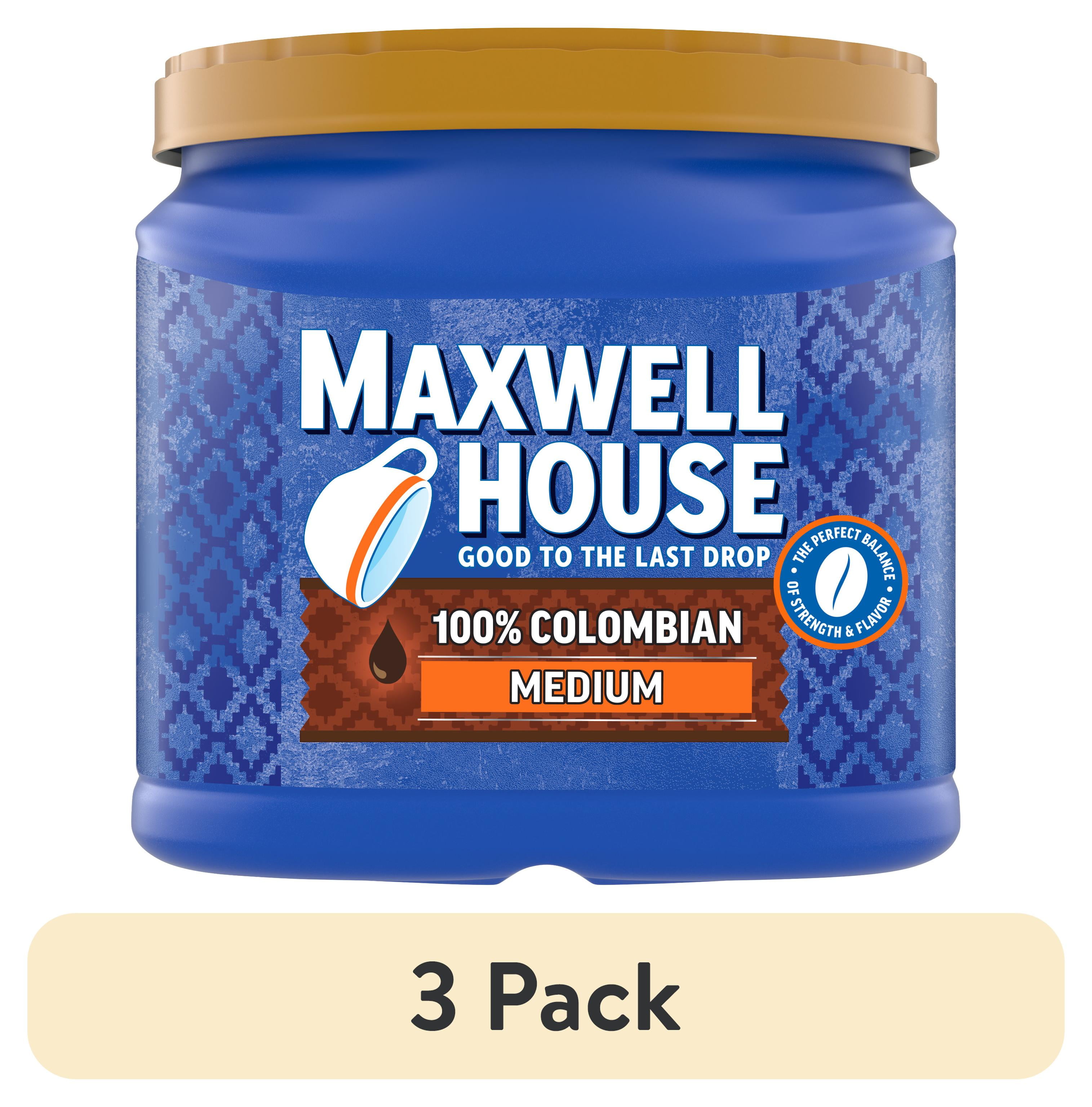 (3 pack) Maxwell House Medium Roast 100% Colombian Ground Coffee, 24.5 oz. Canister - Walmart.com