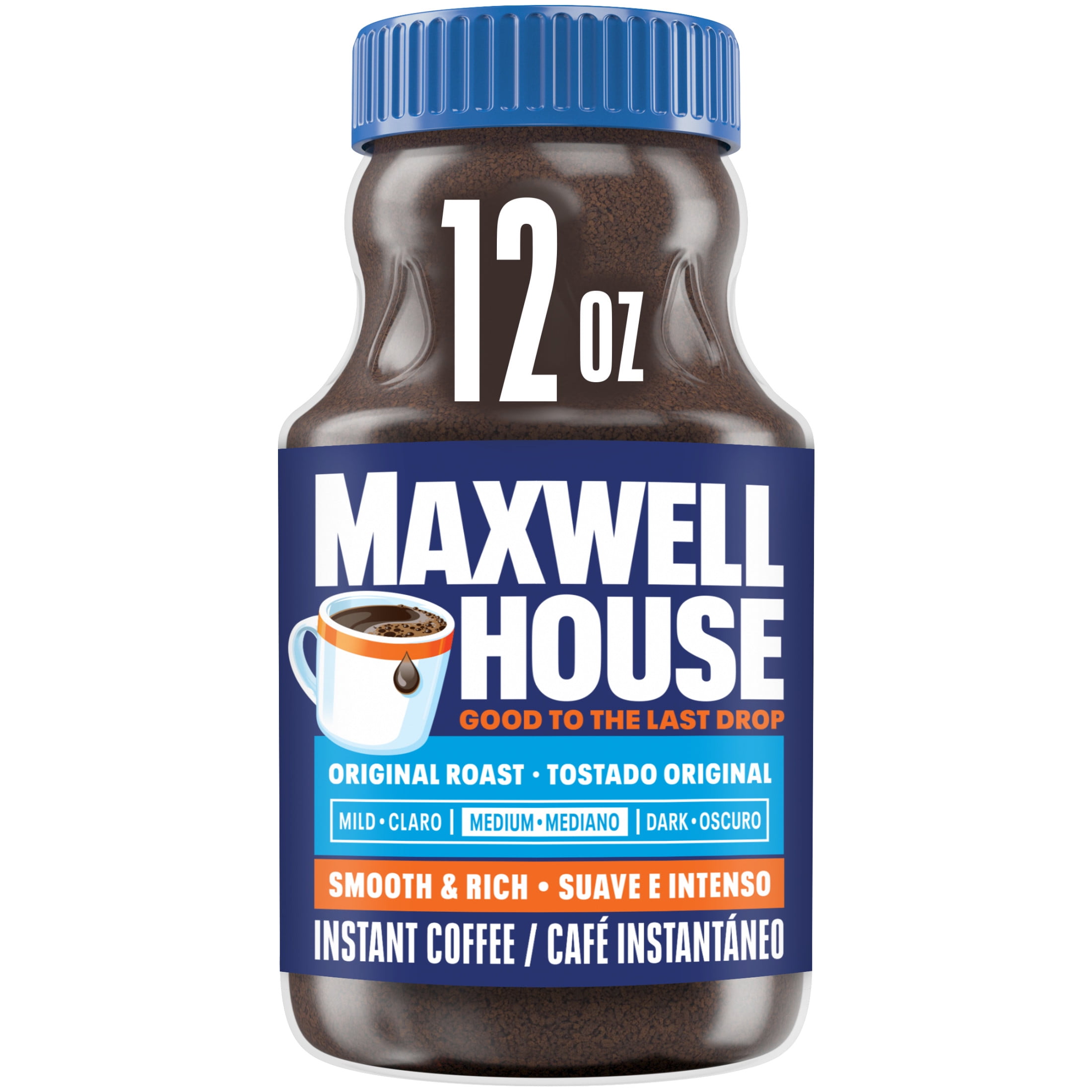 Maxwell House Original Roast Instant Coffee, Classic Beverage Mix, 12 ...