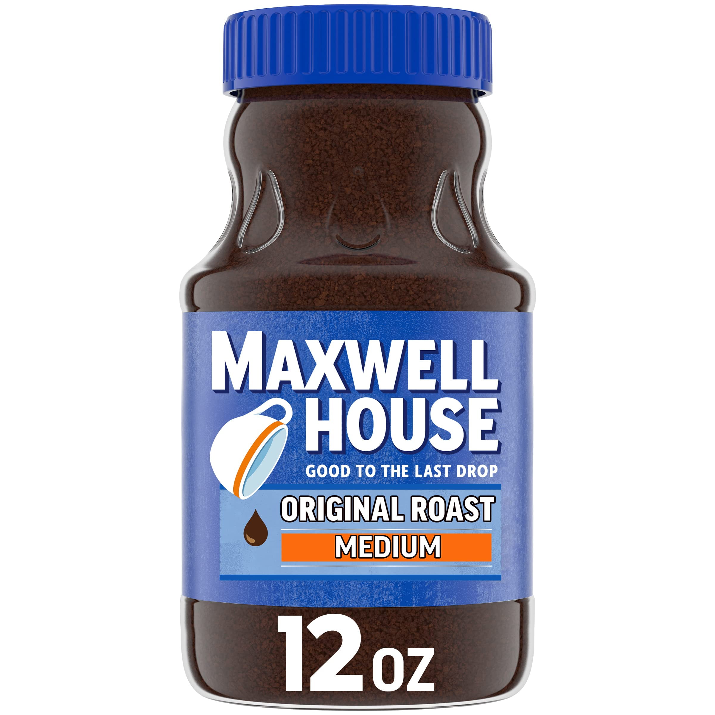 Kosher Certified Maxwell House Medium Roast Original Instant Beverage Coffee in 12 Oz Jar ...