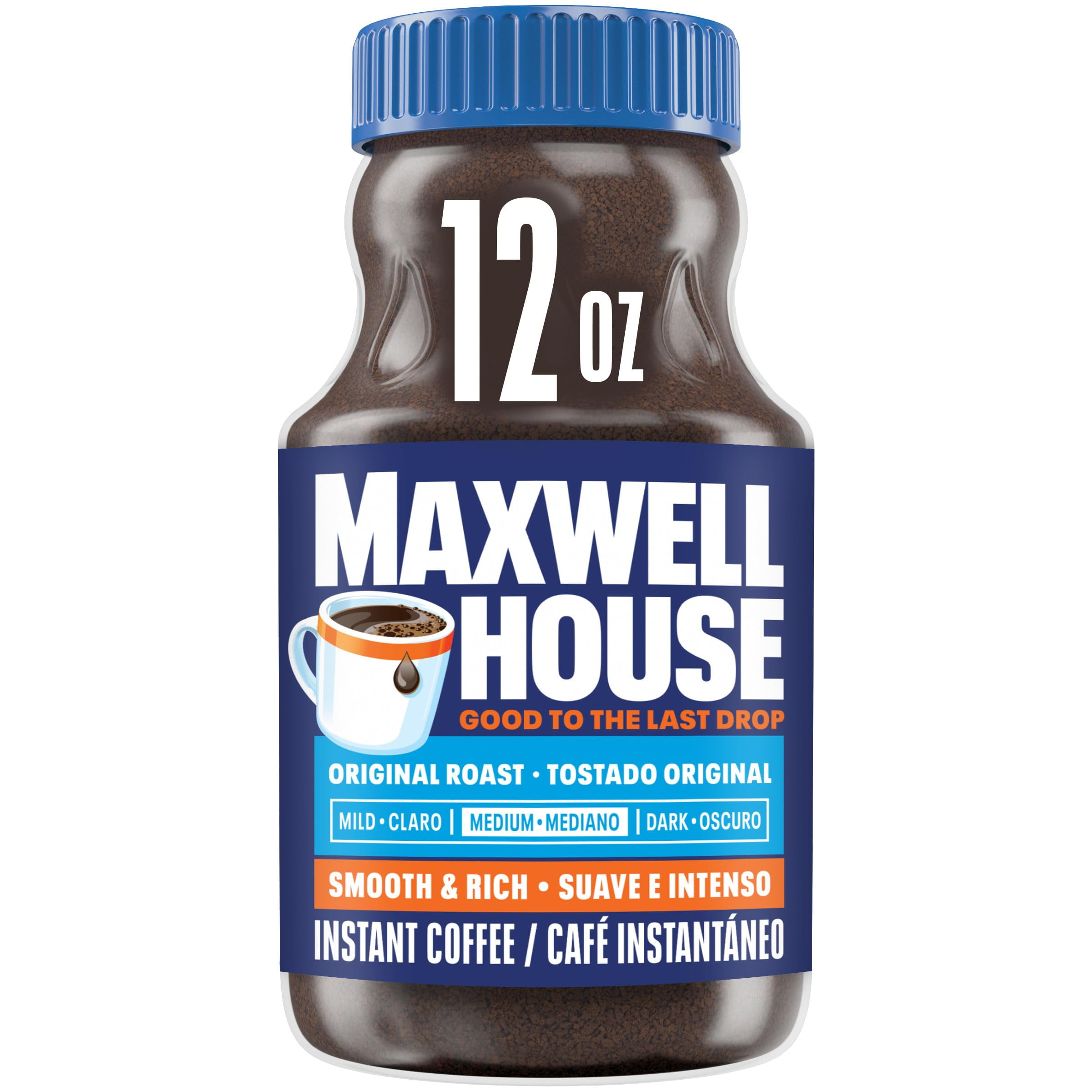 Maxwell House Original Medium Roast Instant Coffee (12 oz Jar) (Package ...