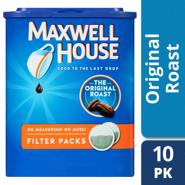 Maxwell House Original Roast Ground Coffee Filter Packs, 10 ct Pack ...
