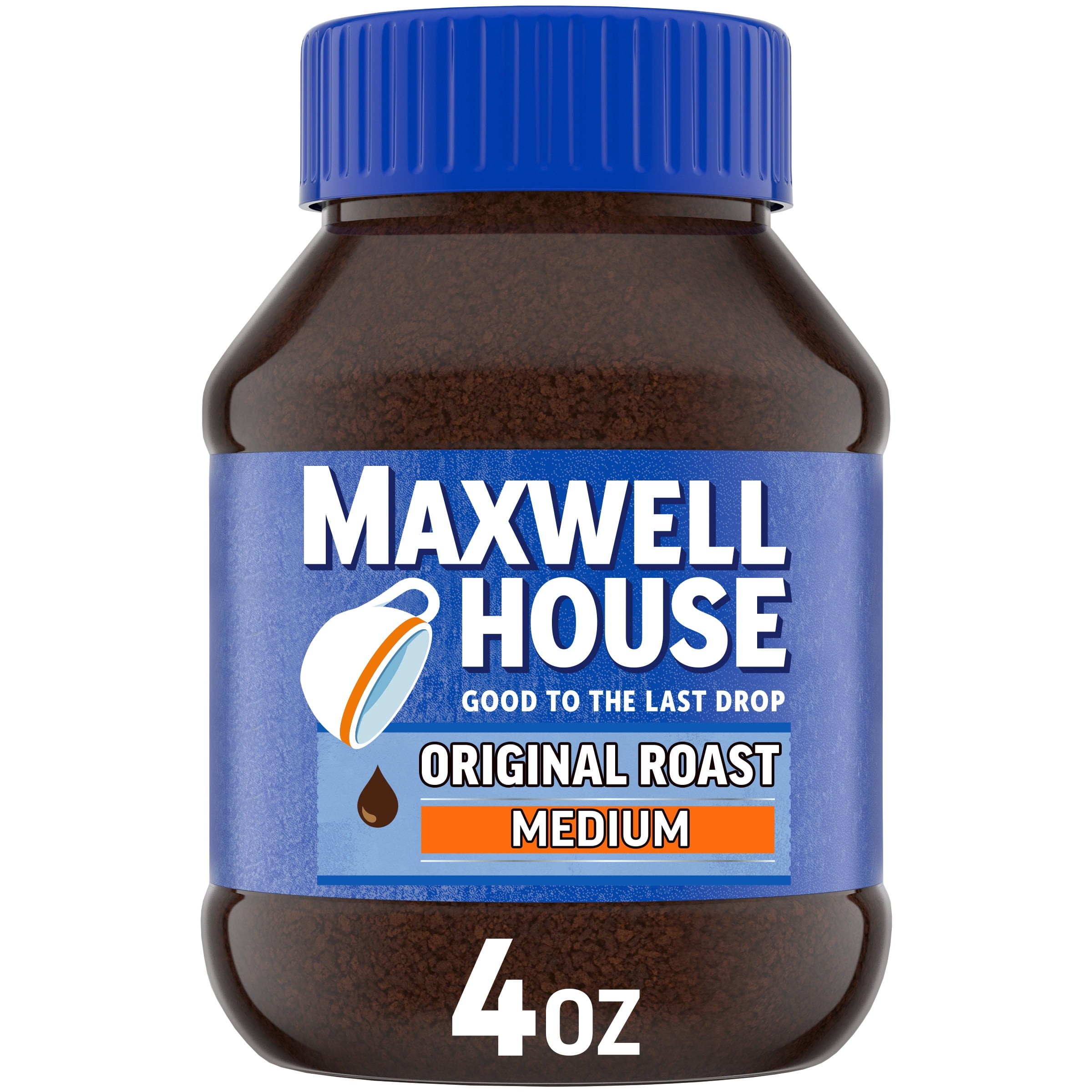 Maxwell House Original Roast Instant Ground Coffee, 4 oz Resealable Jar ...