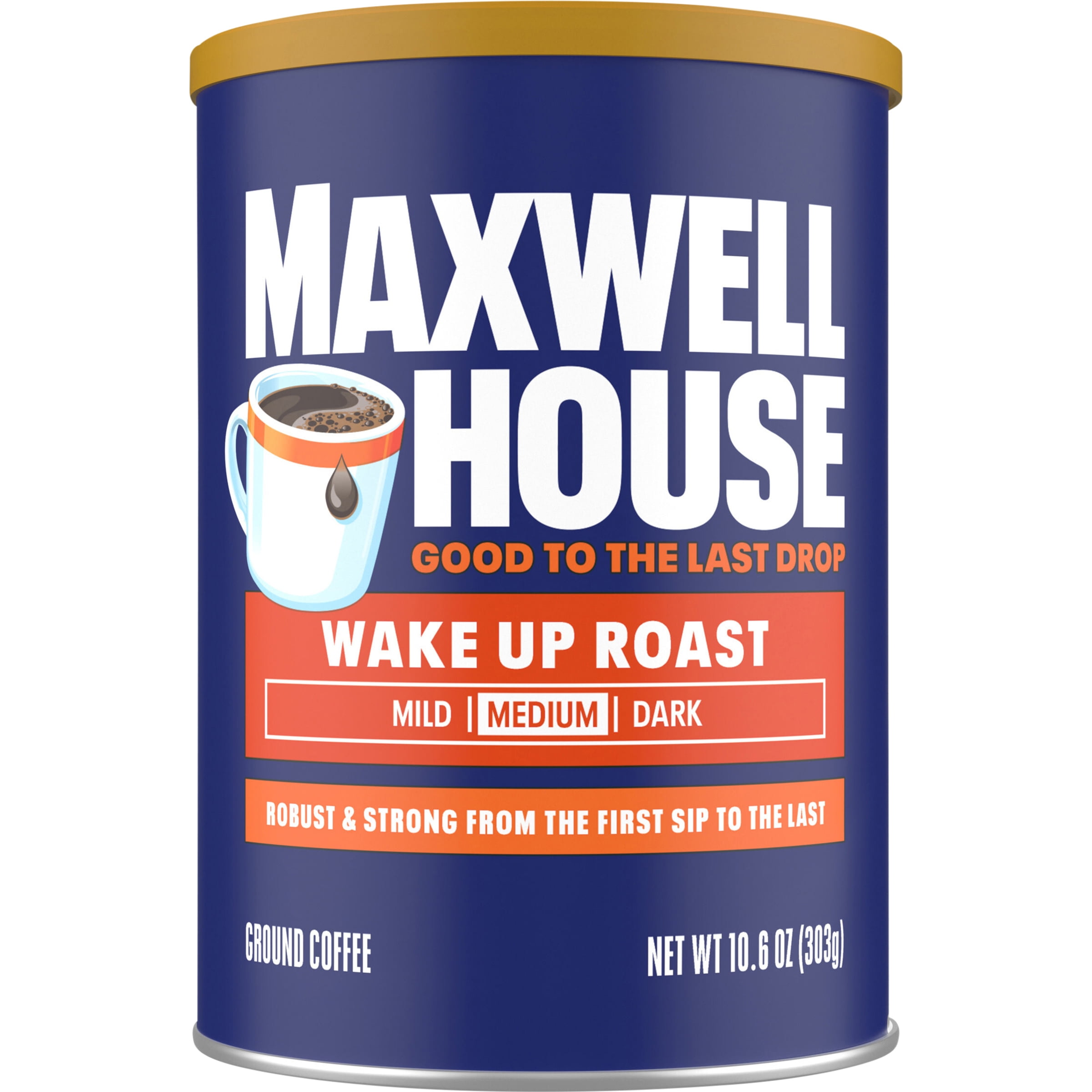 Maxwell House Wake Up Roast Ground Coffee, 10.6 oz Canister - Walmart.com
