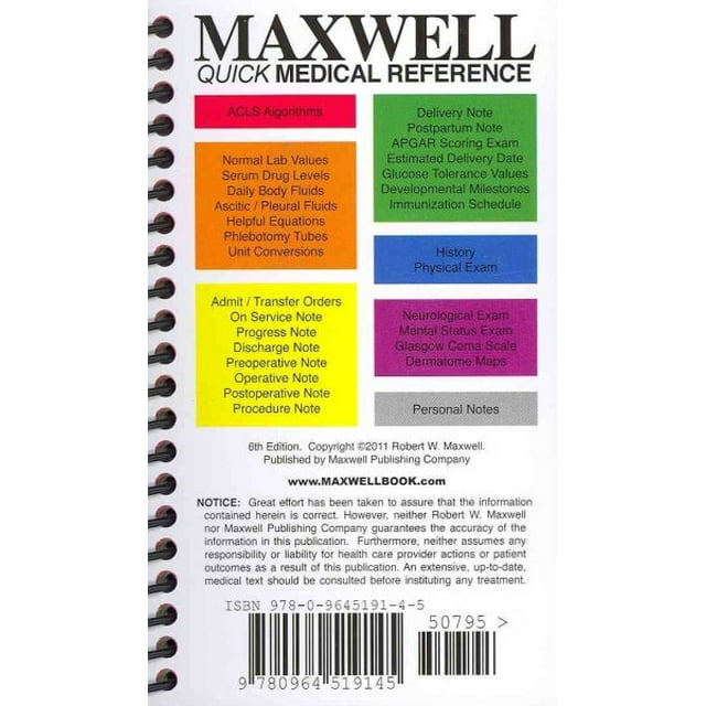Maxwell Quick Medical Reference - Non-Fiction Study Book (Hardcover ...