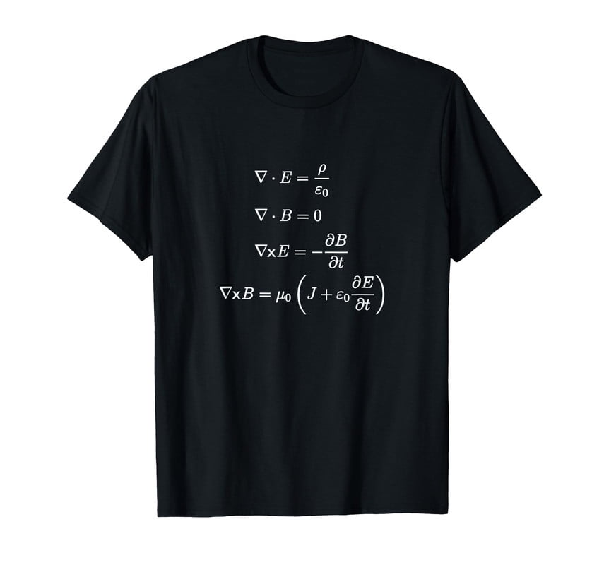 Maxwell's Equations Differential Science and Math T Shirts T-Shirt ...