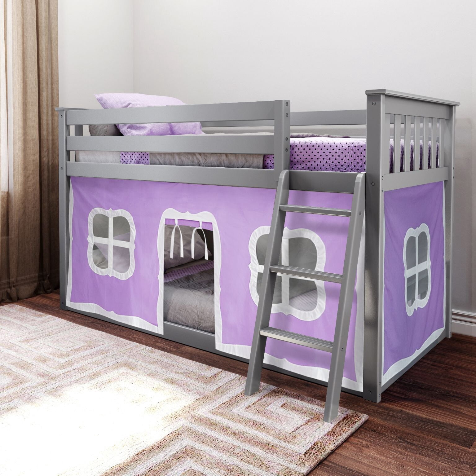 Maxwood Furniture, Inc. Max and Lily Twin over Twin Low Bunk with ...