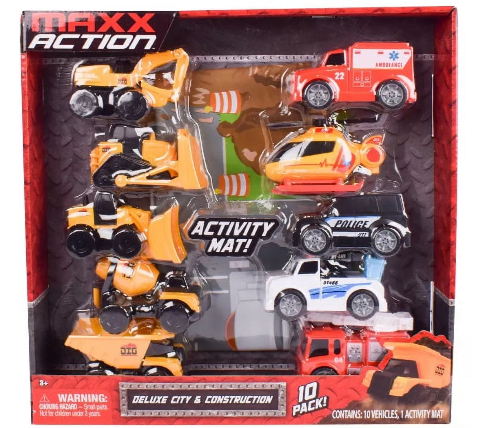 Maxx Action Deluxe City and Construction 10 Vehicle Set - Walmart.com