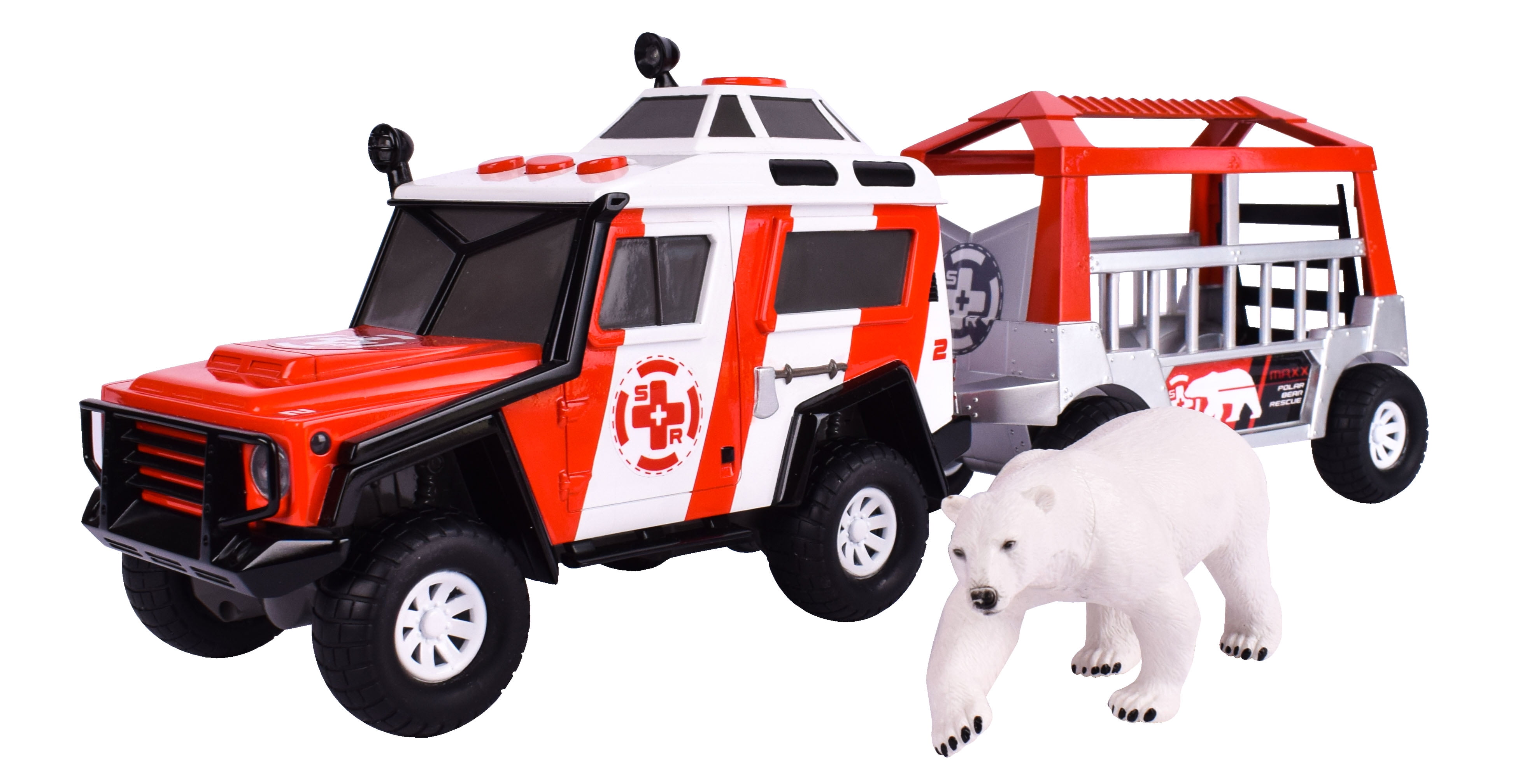 Maxx Action Lights & Sounds Snow Vehicle with Trailer - Polar Bear ...