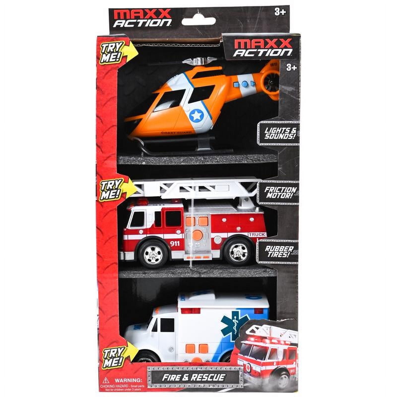 Maxx Action Mini Realistic Fire Rescue Playset with Lights & Sounds ...