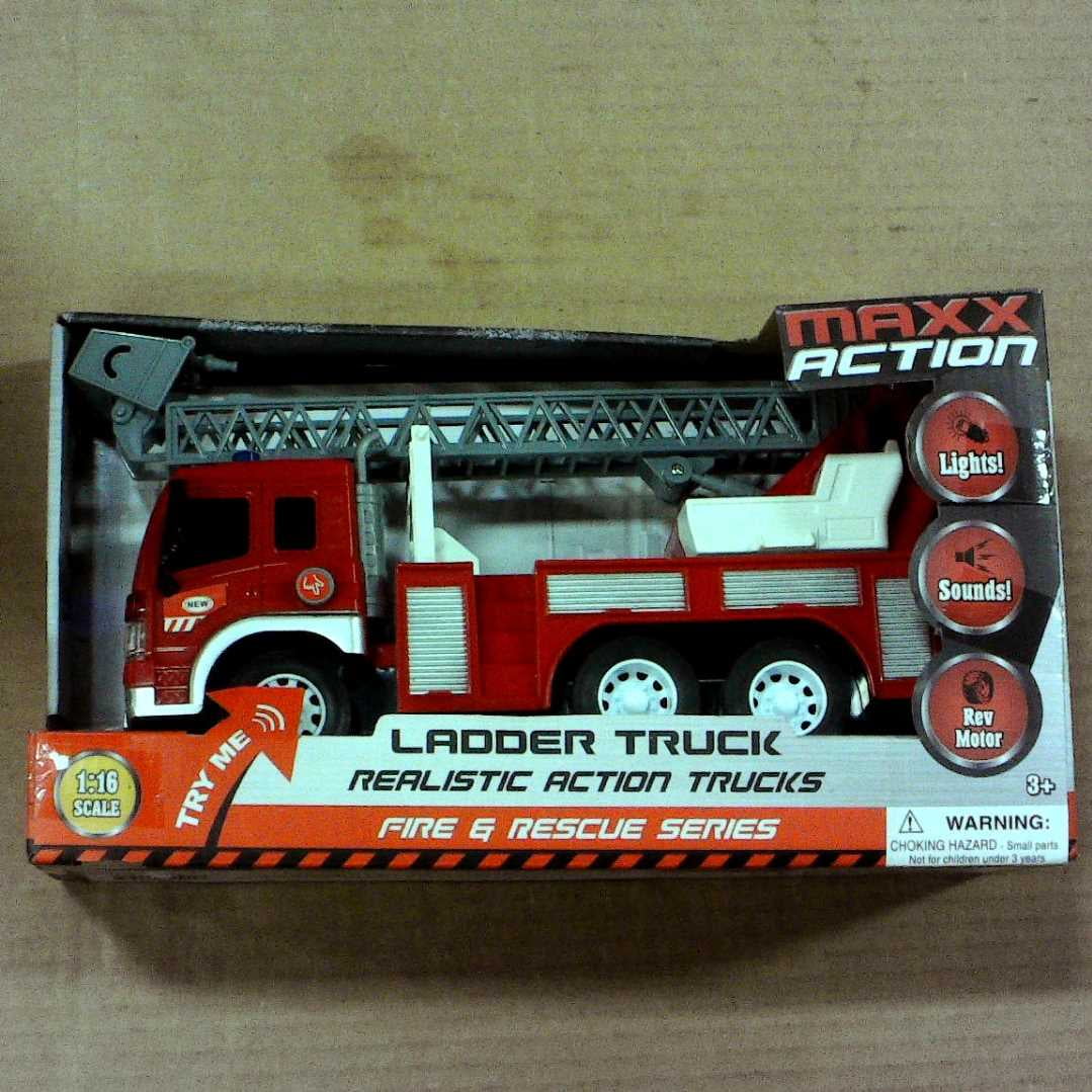 Maxx Action Mini Rescue Vehicle Toy Fire Truck with Extention Ladder ...