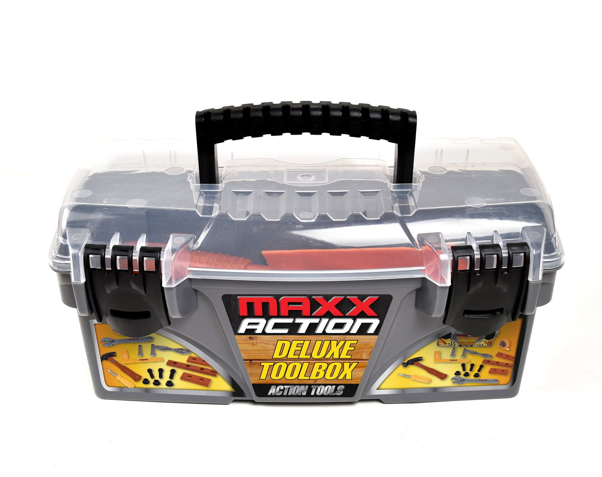Maxx Action Plastic 18 Piece Construction Toys and Tools, Tool Box ...