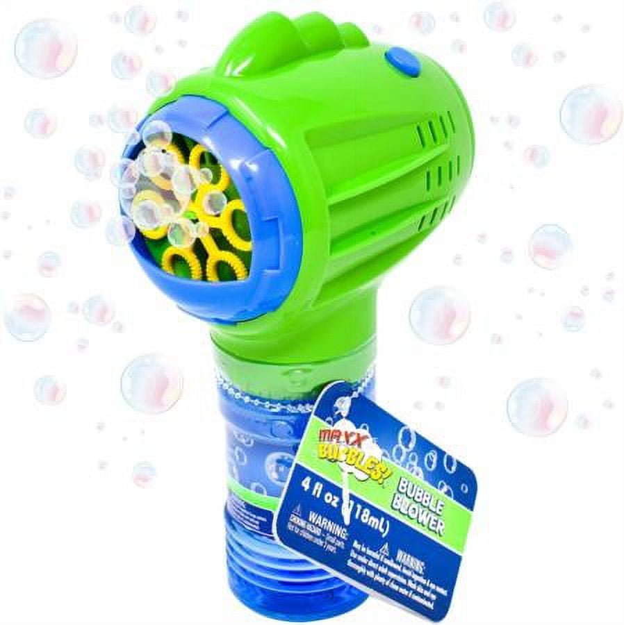 Maxx Bubbles Handheld Bubble Blower Toy with Wand & Refill Solution - Non-Toxic for Kids ...