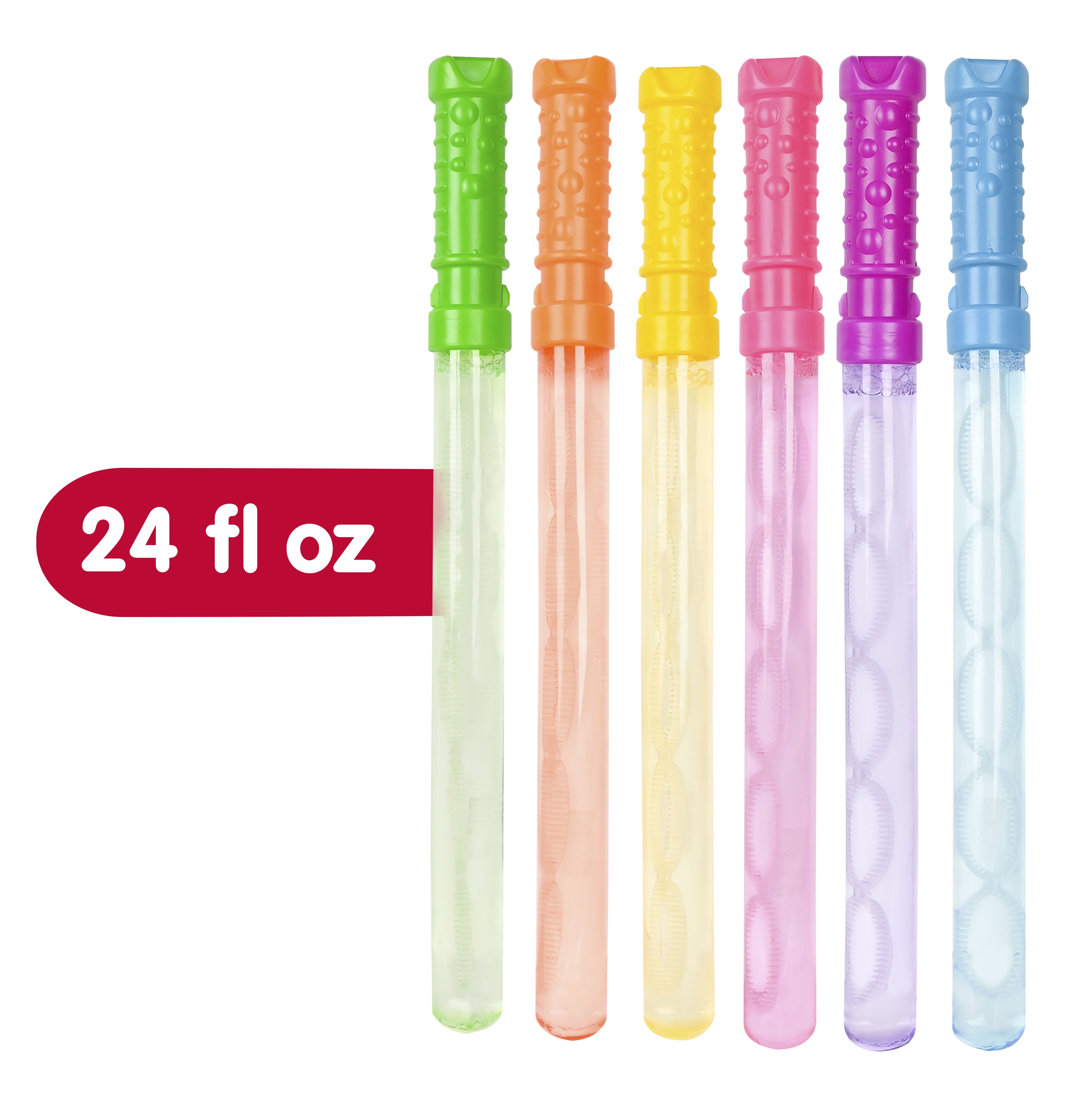 Maxx Bubbles Bubble Wand 4 oz 6pc Combo Pack for Kids - Blue, Green, Purple, Orange, Pink ...