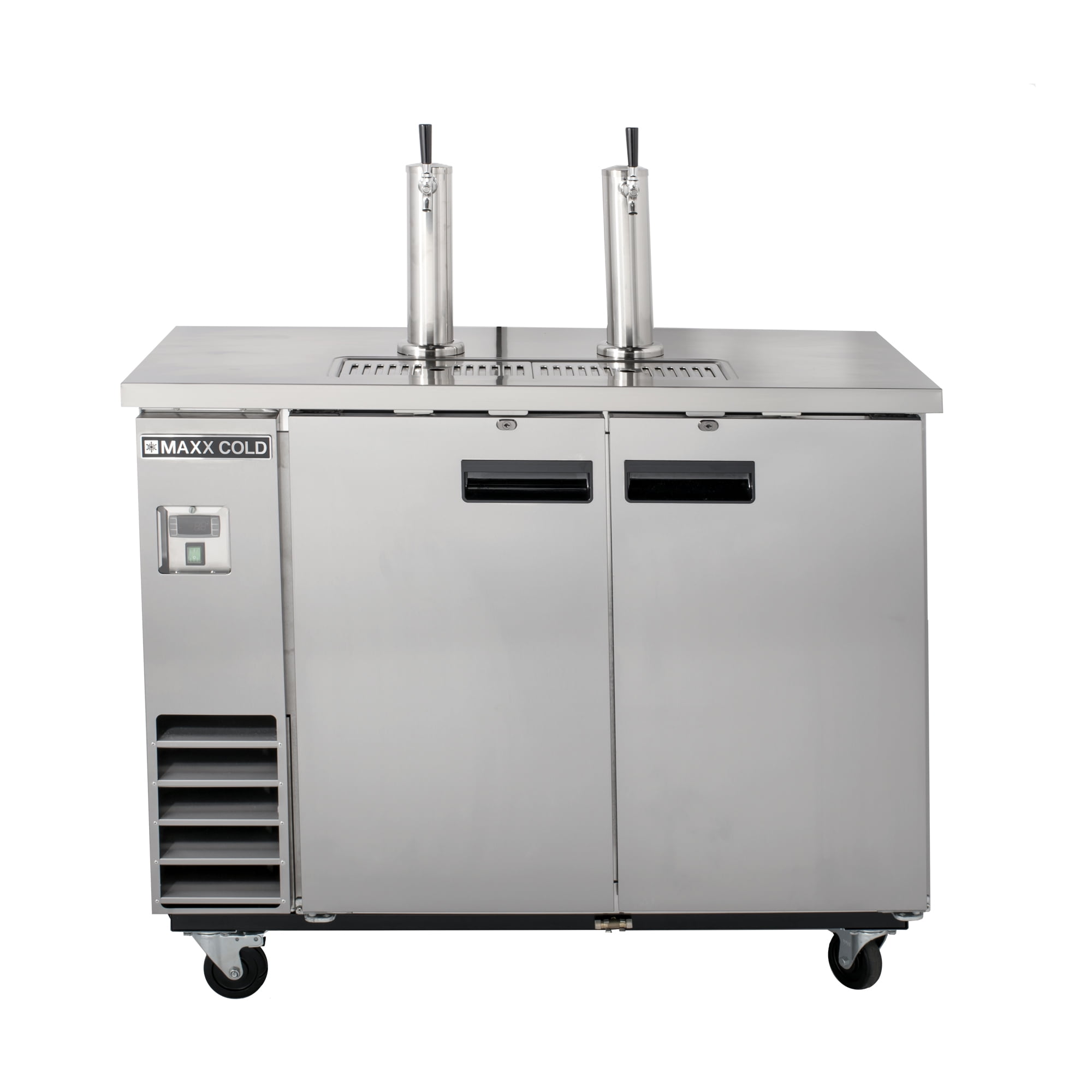 Maxx Cold Dual Tower Beer Dispenser, 47.5"W, 10.5 cu. ft., 2 Barrels ...