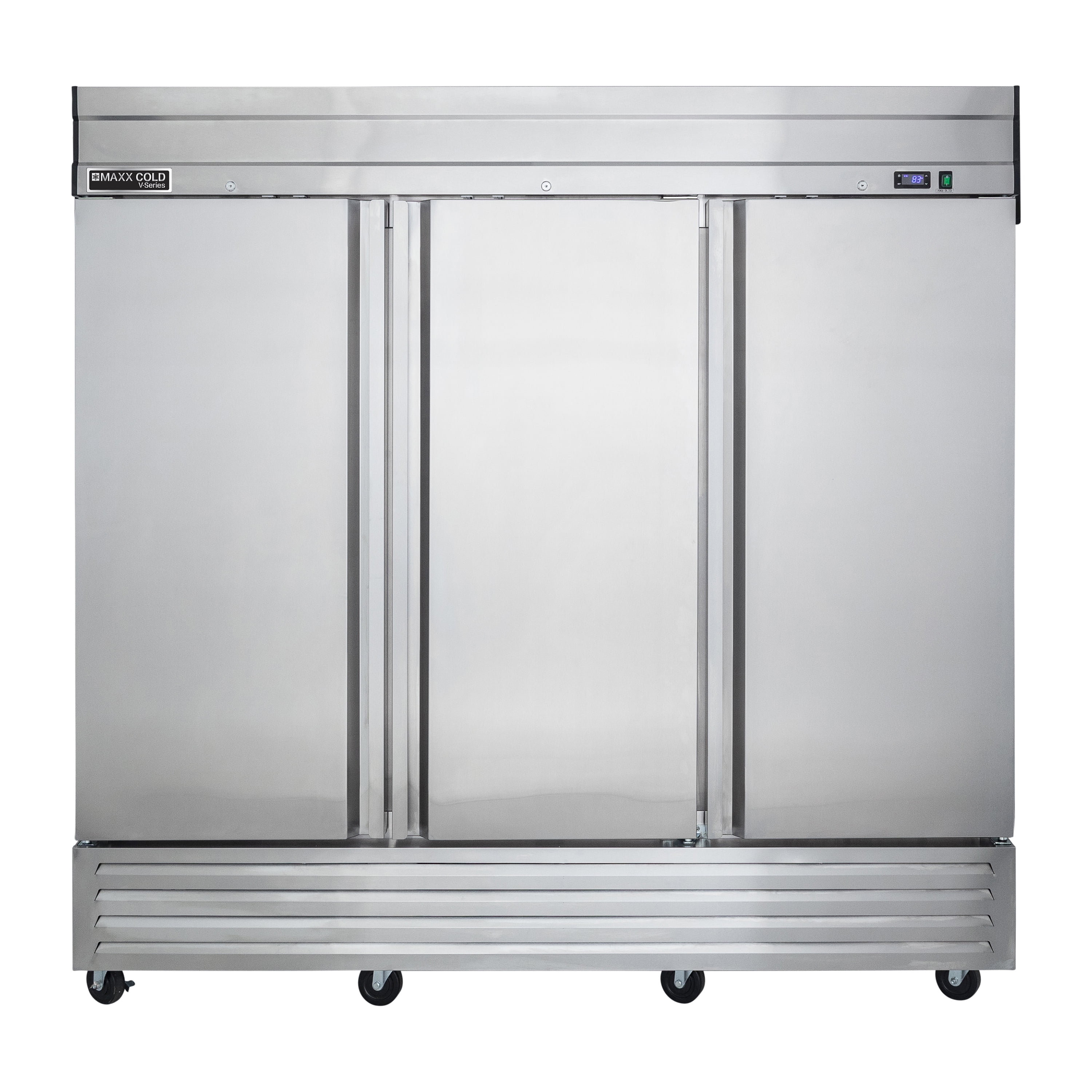Maxx Cold V-Series 3 Door Reach-In Freezer, Bottom Mount, 81"W, 65 cu ...