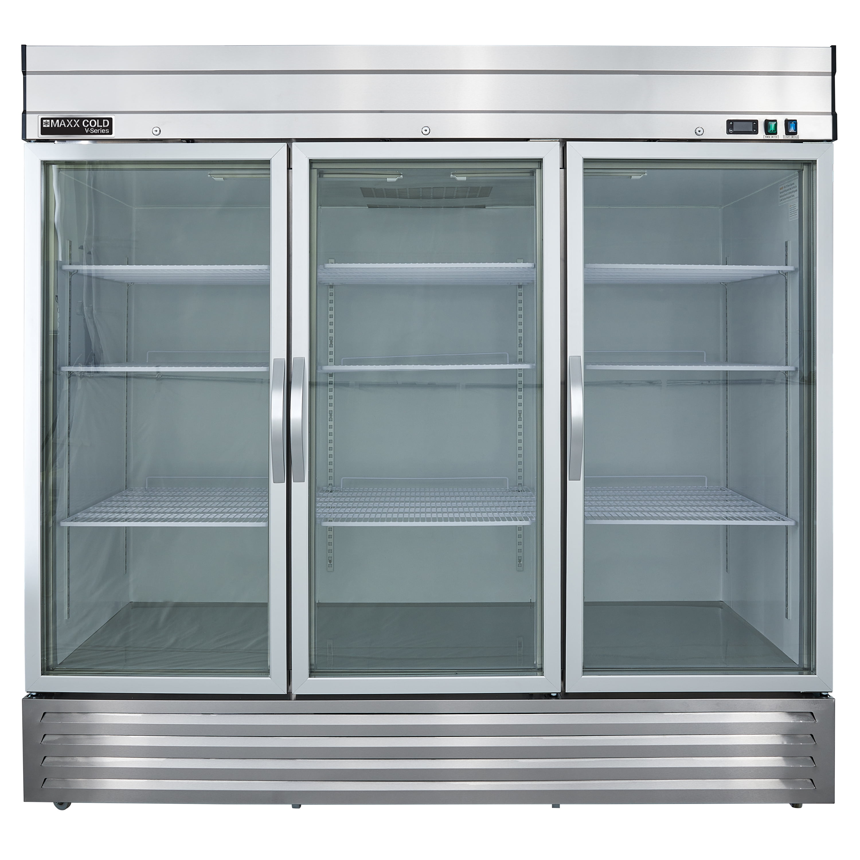 Maxx Cold V-Series 3 Glass Door Reach-In Refrigerator, Bottom Mount, 81 ...