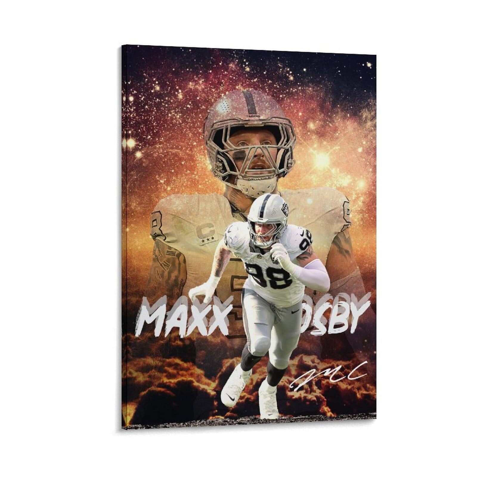 Maxx Crosby American Football Players Sports Celebrity Canvas Wall Art ...