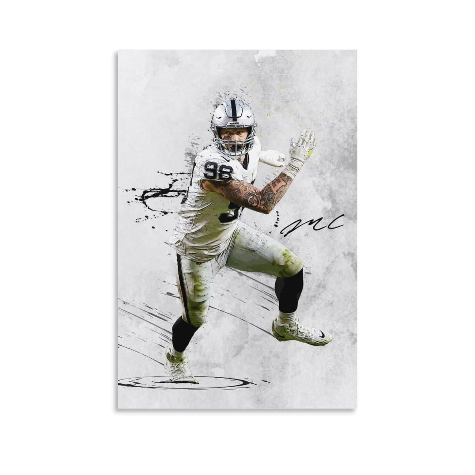Maxx Crosby American Football Players Sports Celebrity Canvas Wall Art ...