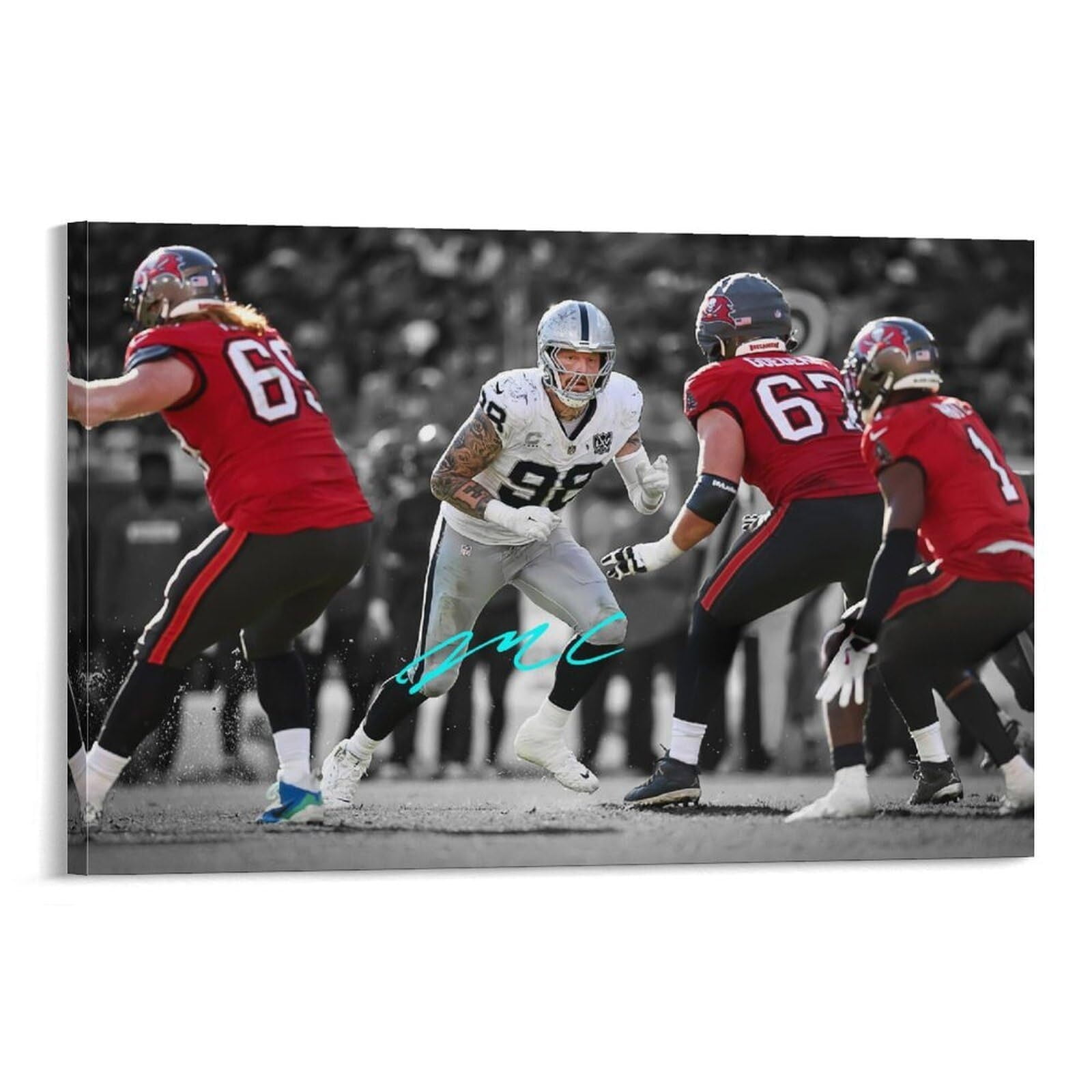 Maxx Crosby American Football Players Sports Celebrity Canvas Wall Art ...