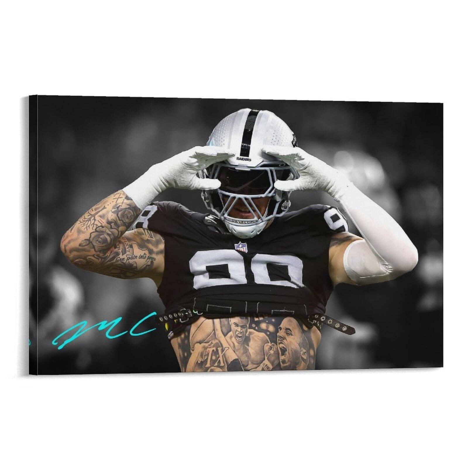 Maxx Crosby American Football Players Sports Celebrity Canvas Wall Art ...