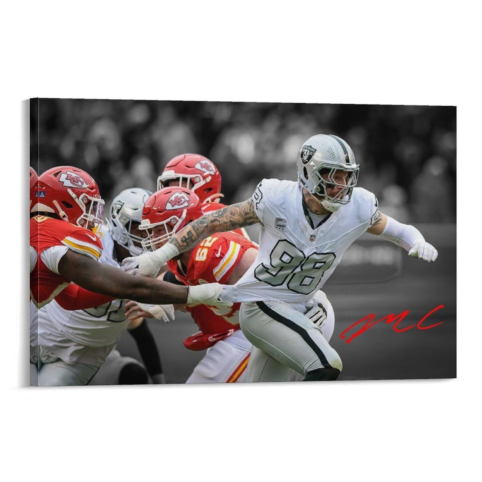 Maxx Crosby American Football Players Sports Celebrity Canvas Wall Art ...