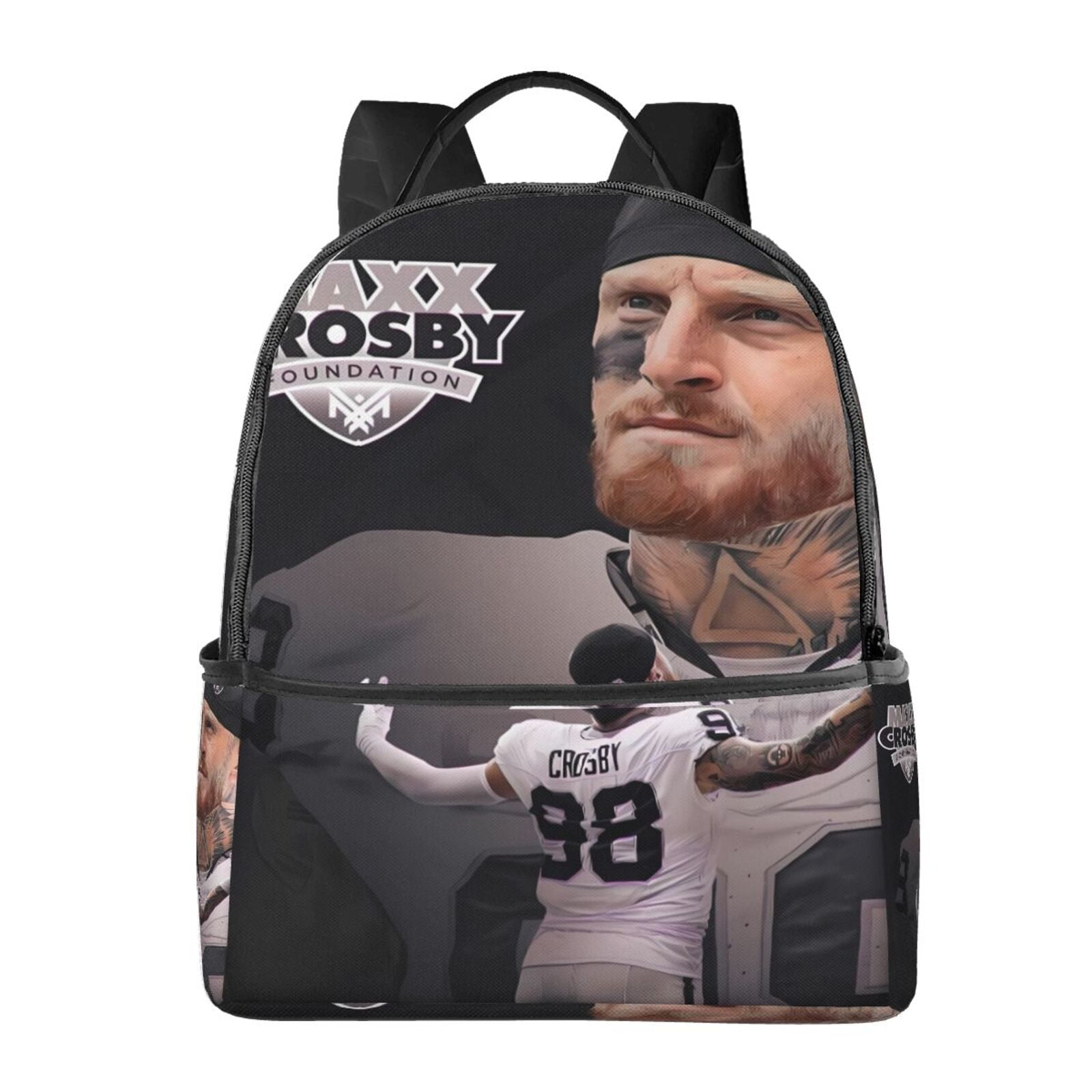 Maxx Crosby Customized Fashion Travel Backpack, Football Team Logo Fan ...
