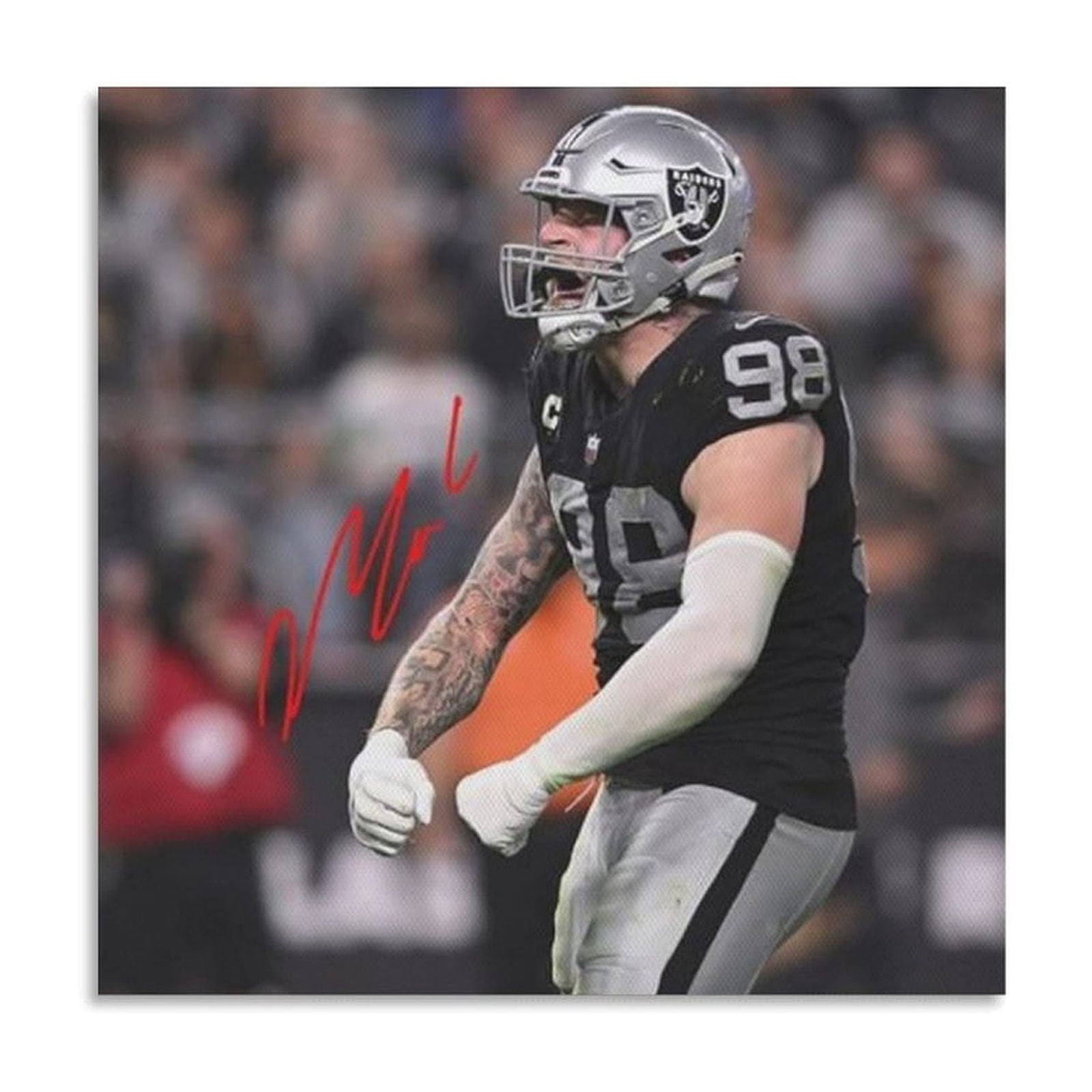 Maxx Crosby Rugby Player Canvas Poster 33 Print Photo Art Painting ...