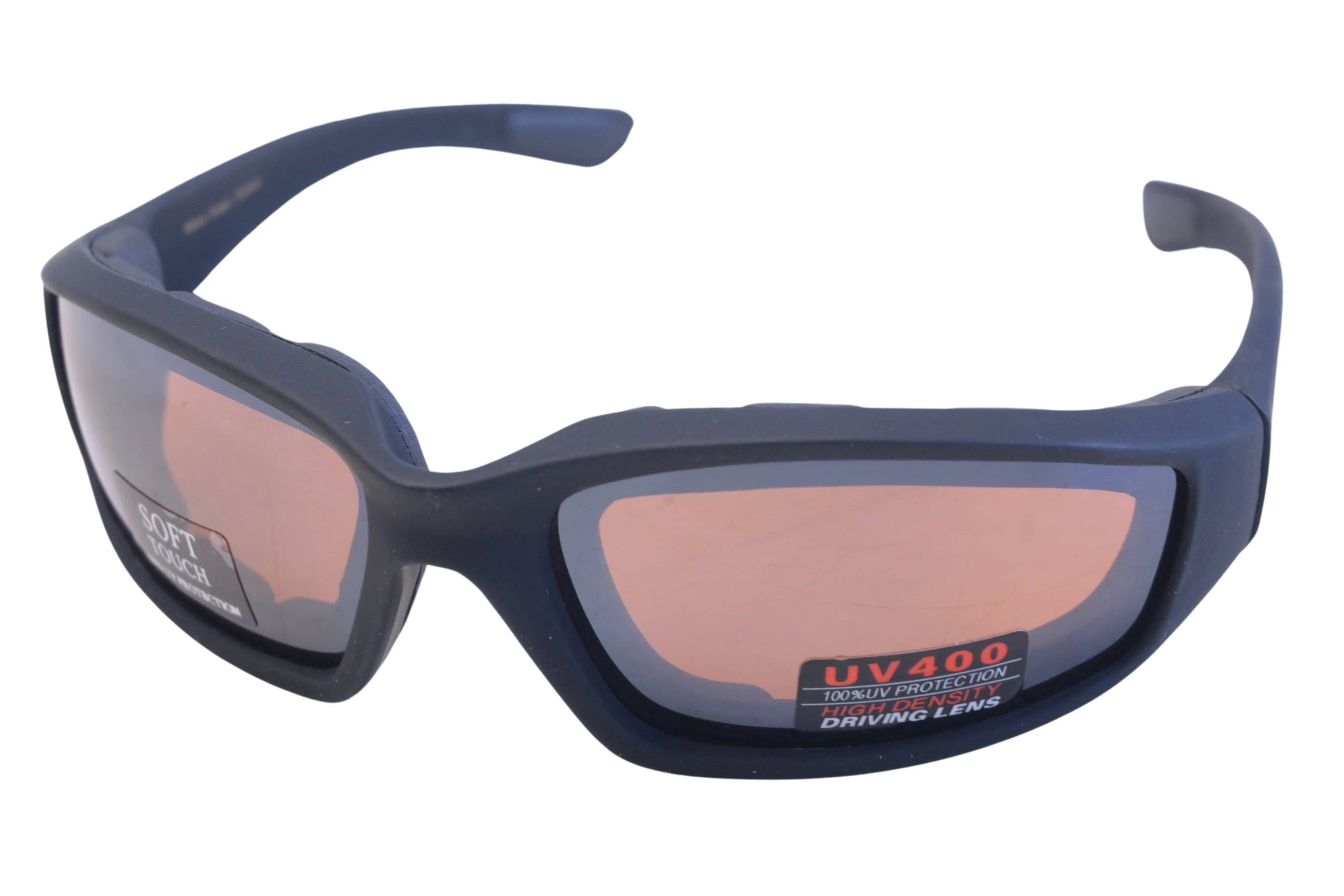 Maxx Sunglasses IM012-7 Black Frame Amber Tinted Foam Padded UV400 ...