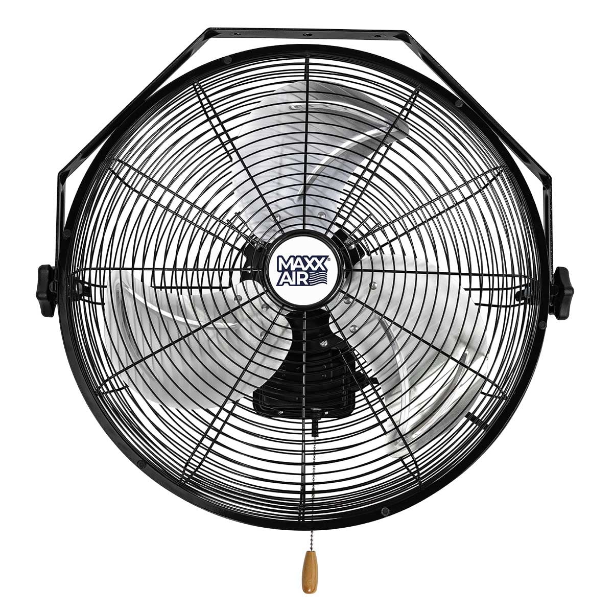 MaxxAir 18 in. 3-Speed Tilting Wall Mount Fan with Hanging Bar ...