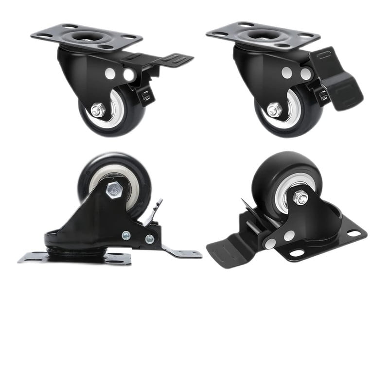 MaxxHaul 50685 2" Heavy Duty Locking PU Swivel Casters with Brakes 4 ...