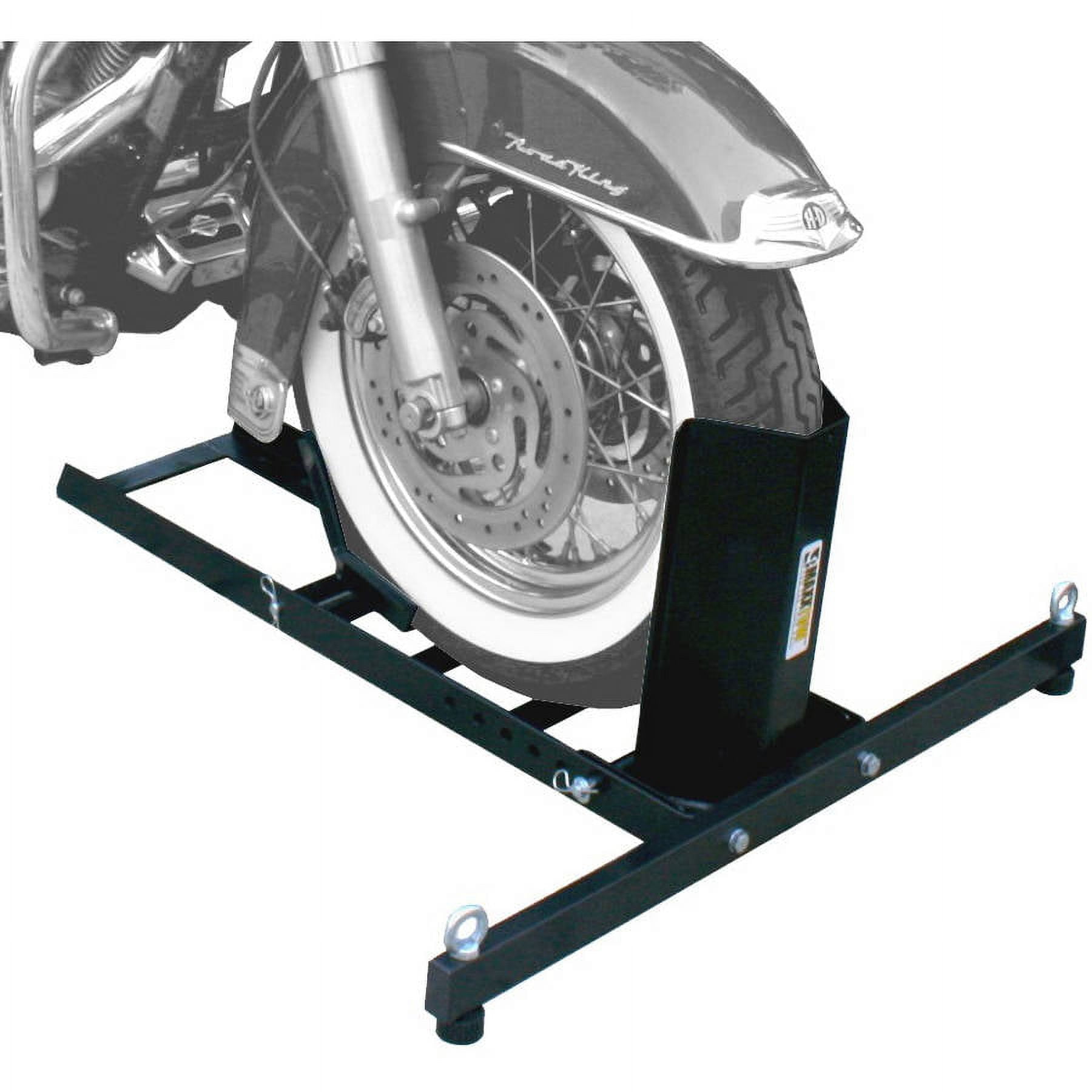 MaxxHaul 70271 Adjustable Motorcycle Wheel Chock Stand Heavy Duty ...