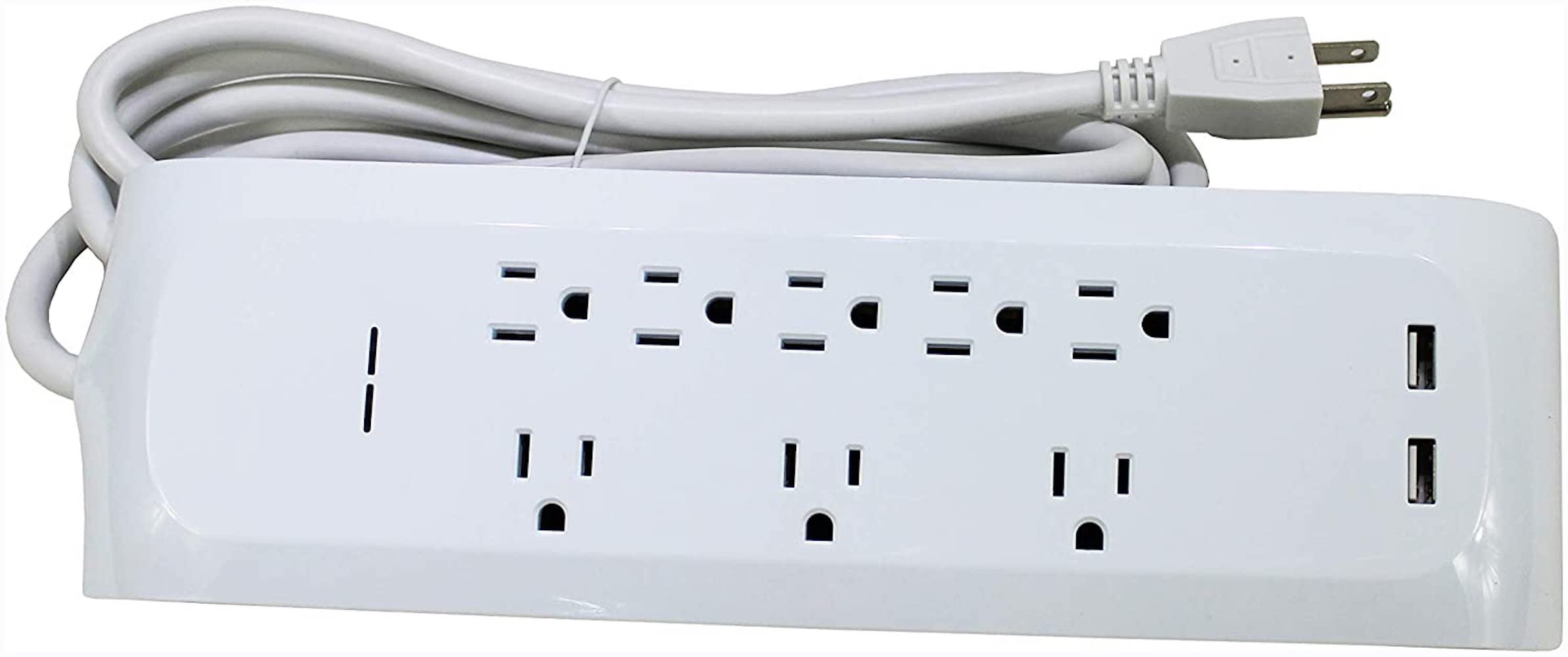 MaxxHaul 8 Outlet Power Strip with 2 USB Charging Ports, 8' 14/3 ...