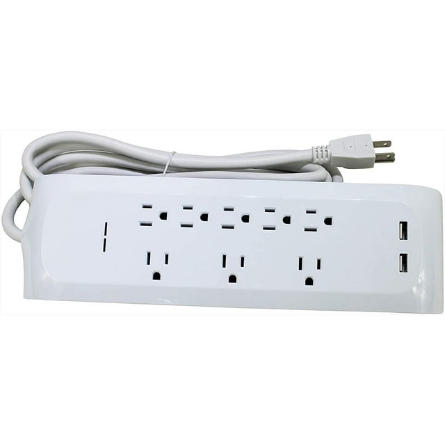 MaxxHaul 8 Outlet Power Strip with 2 USB Charging Ports, 8' 14/3 ...
