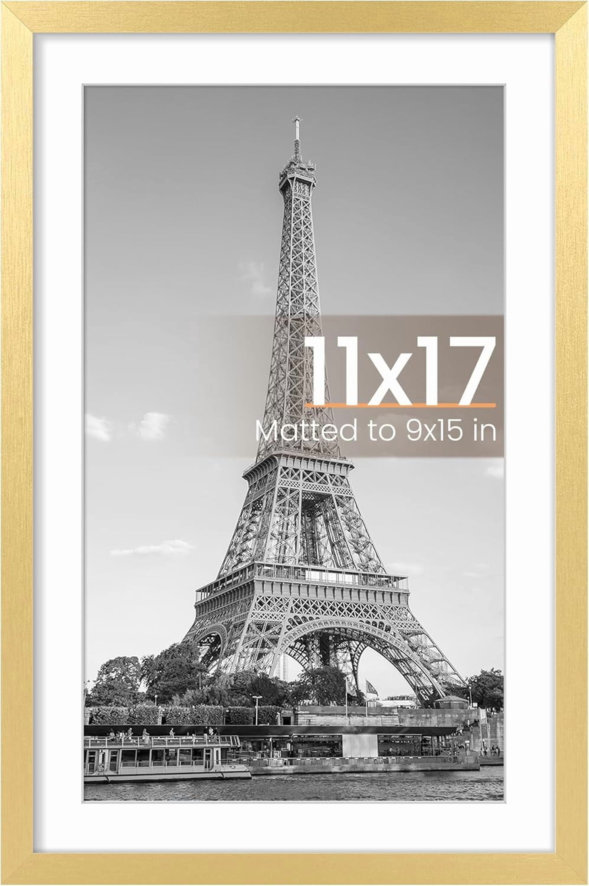 MaxxMarket 11x17 Picture Frame, Display Pictures 9x15 with Mat or 11 x ...