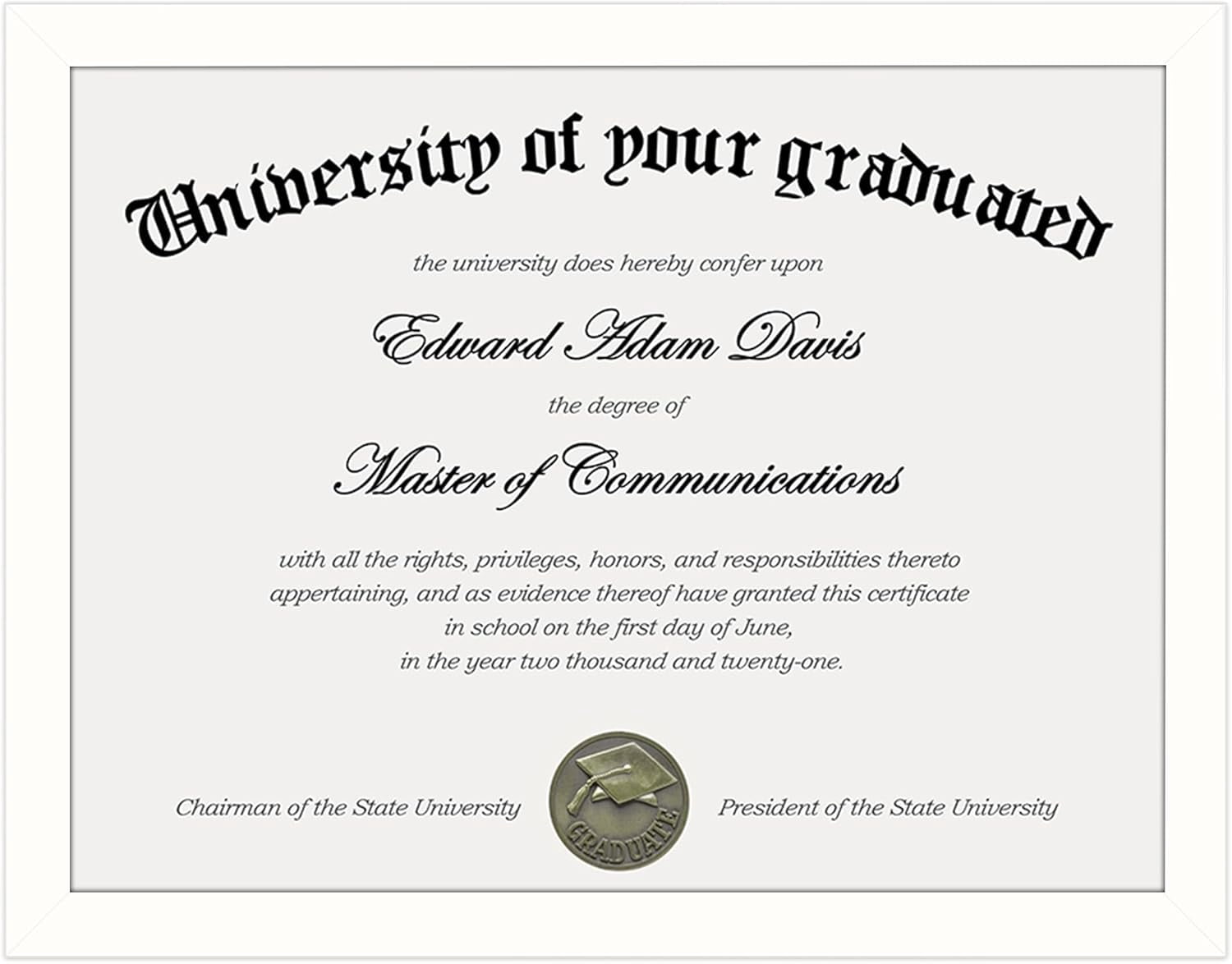 MaxxMarket Certificate Frame with Clear Plexiglass, 8.5 by 11 Picture ...